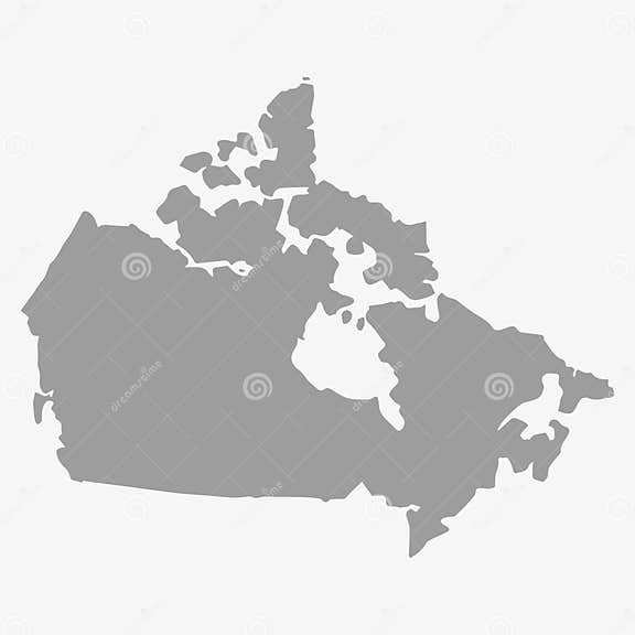 Map of Canada in Gray on a White Background Stock Illustration ...