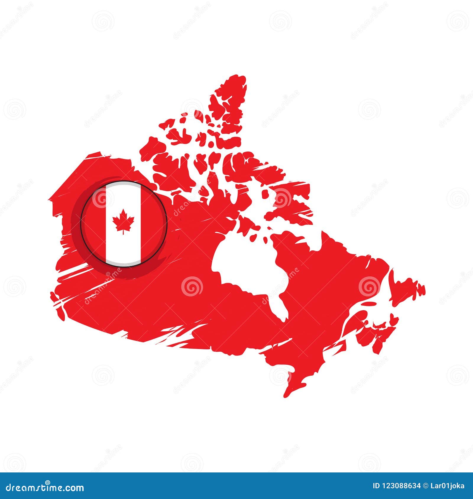 Map of Canada with a label stock vector. Illustration of ocean - 123088634