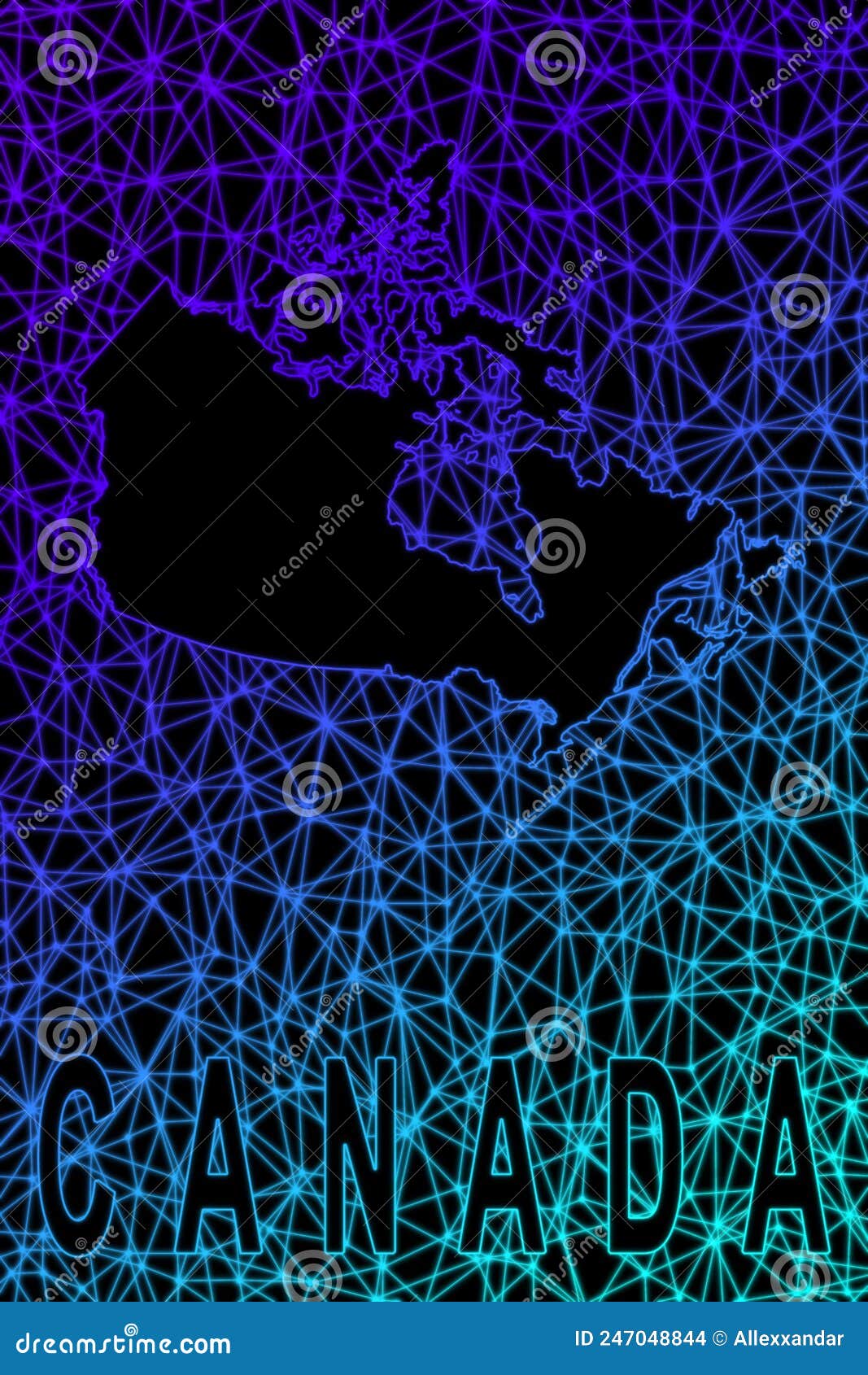 Map of Canada, Polygonal Mesh Line Map Stock Illustration ...