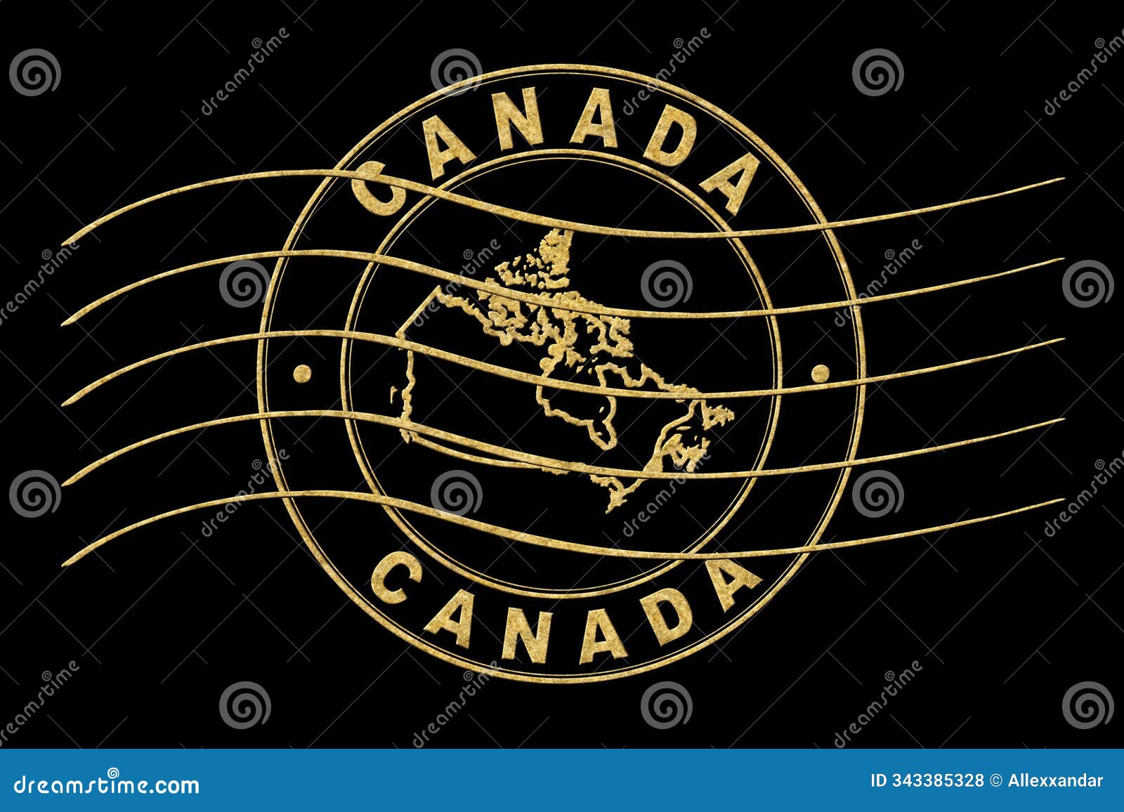 Map of Canada, Postal Passport Stamp, Travel Stamp Stock Illustration ...