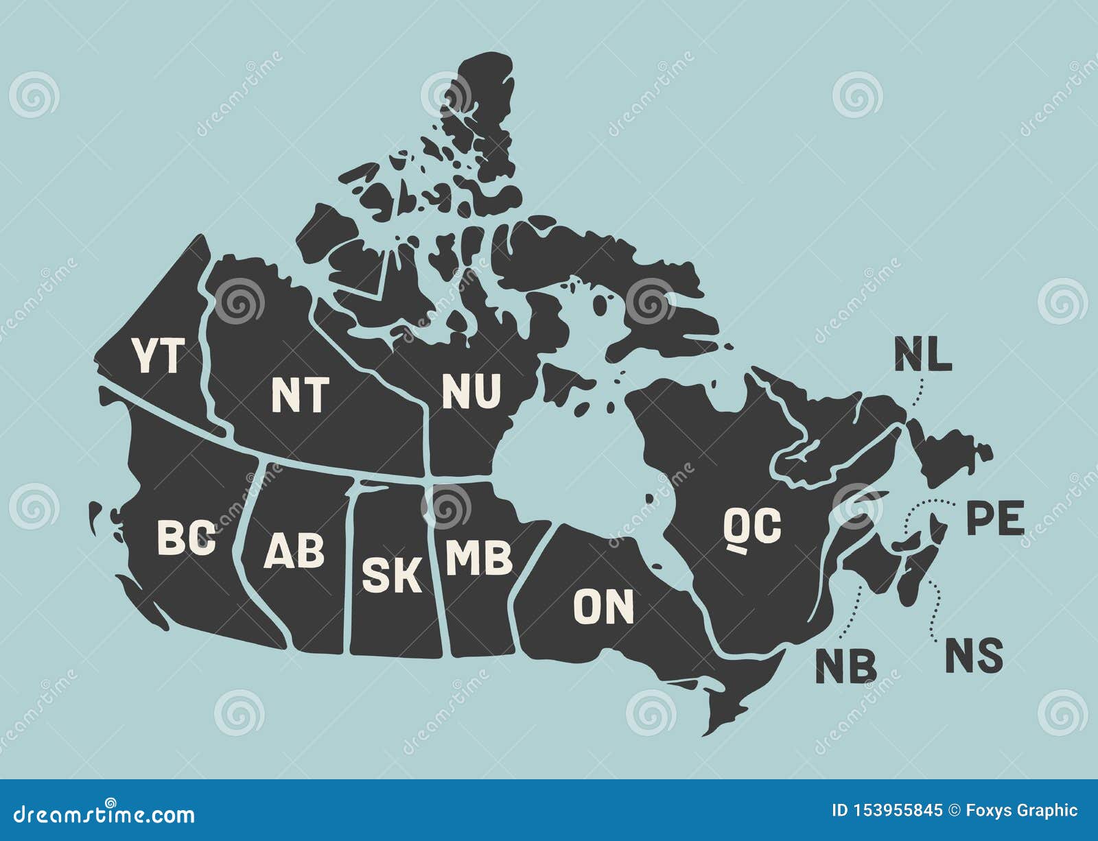 Map Canada. Poster Map Of Provinces And Territories Of Canada Cartoon ...