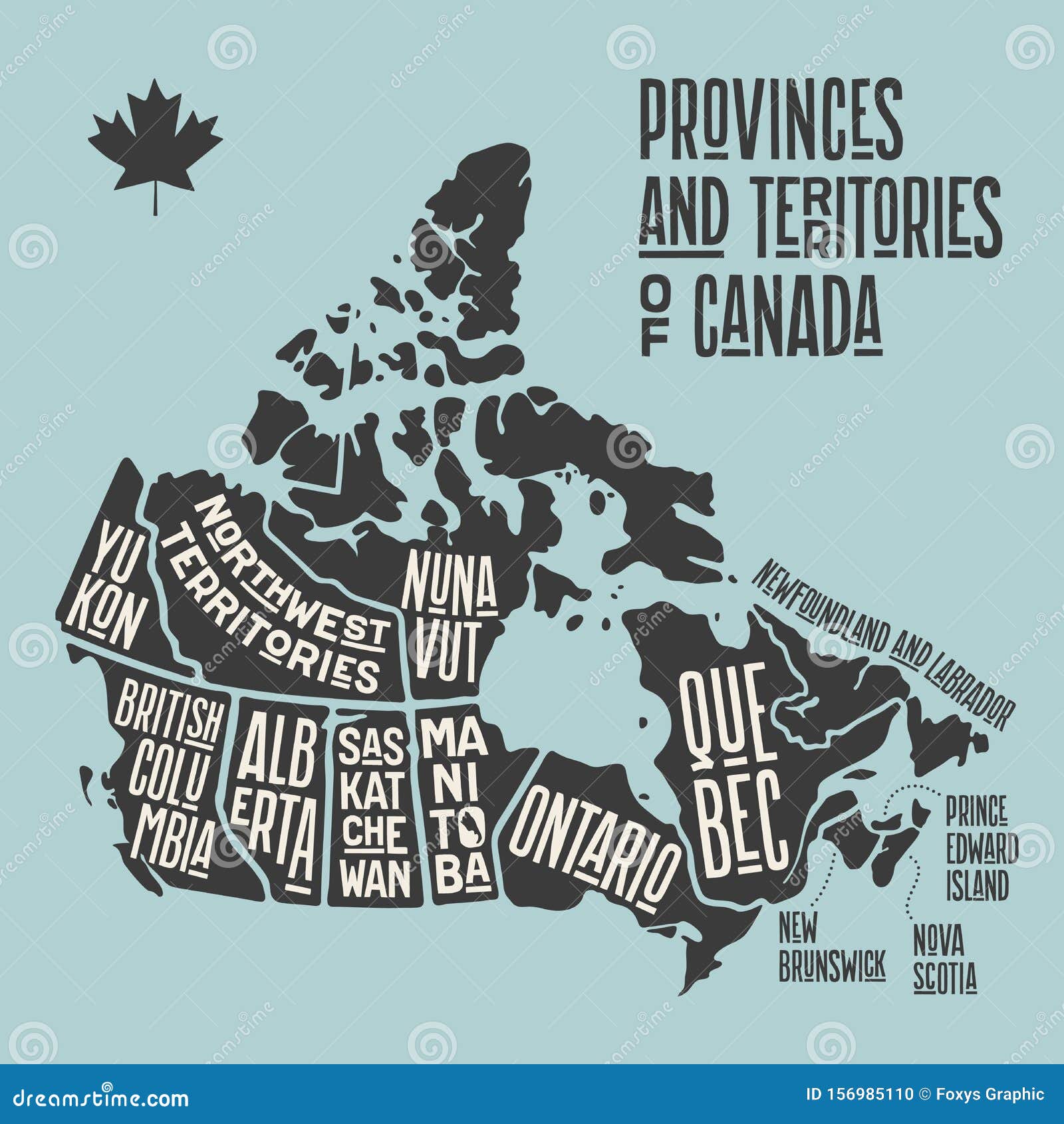 Map Canada. Poster Map Of Provinces And Territories Of Canada Vector ...