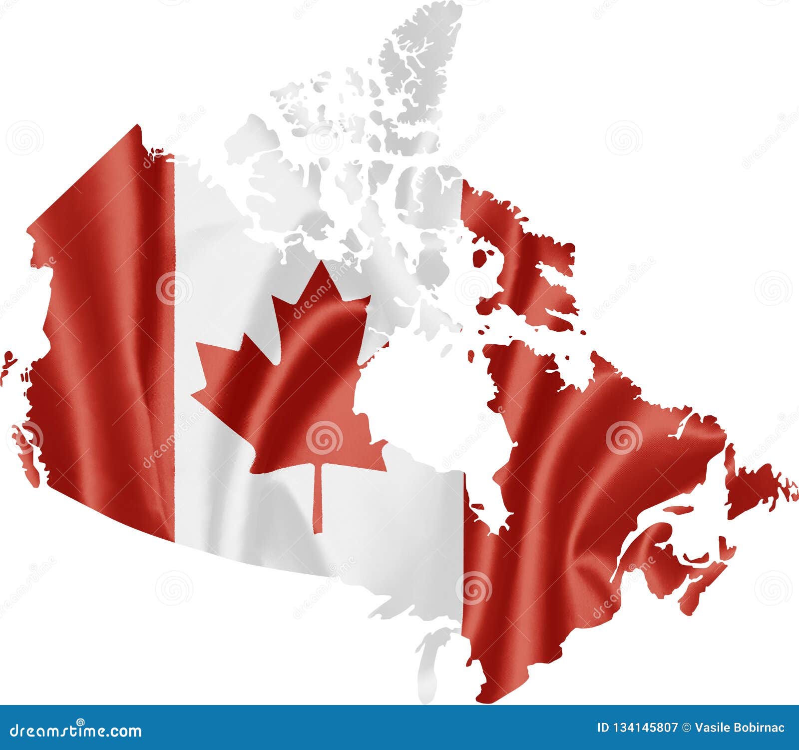 Map of Canada with Flag stock illustration. Illustration of land ...