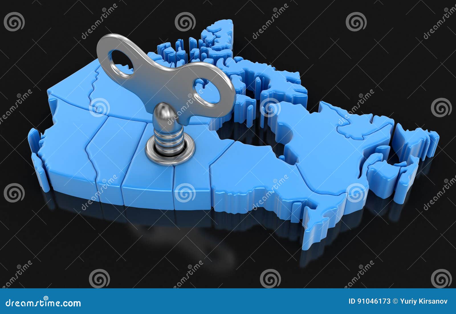 Map Of Canada With Winding Key Royalty-Free Stock Image | CartoonDealer ...