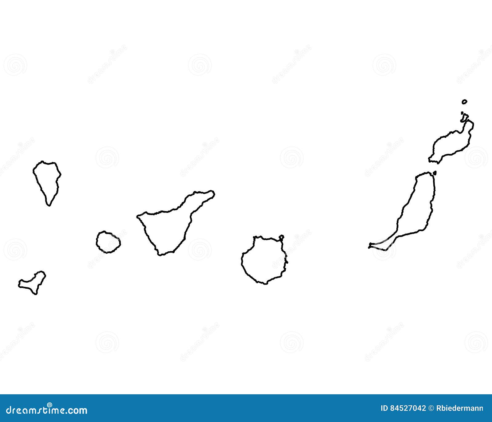 Map of Canary Islands stock vector. Illustration of vector - 84527042