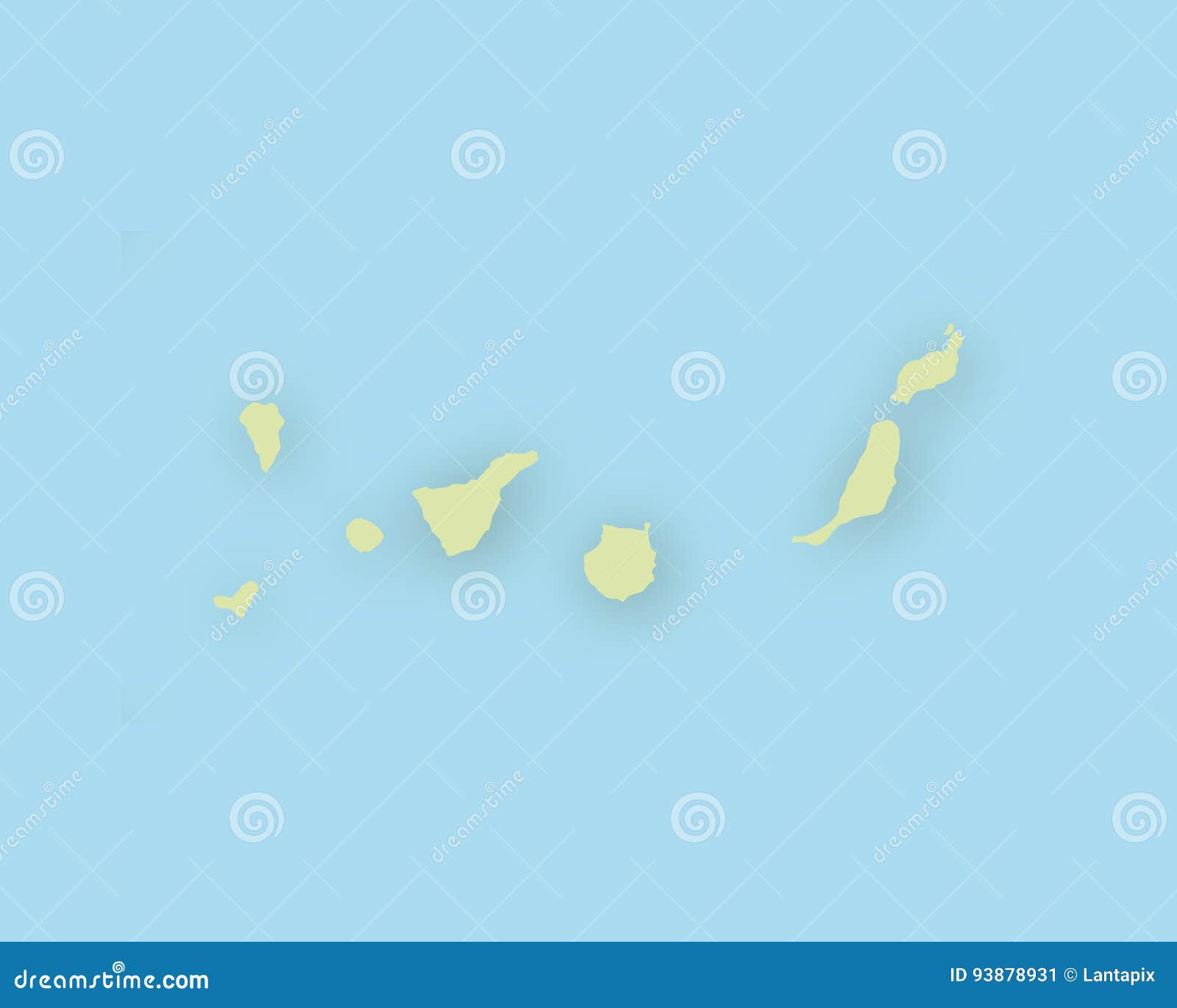 Canary Islands Map Vector. Autonomous Communities Of Spain. High ...