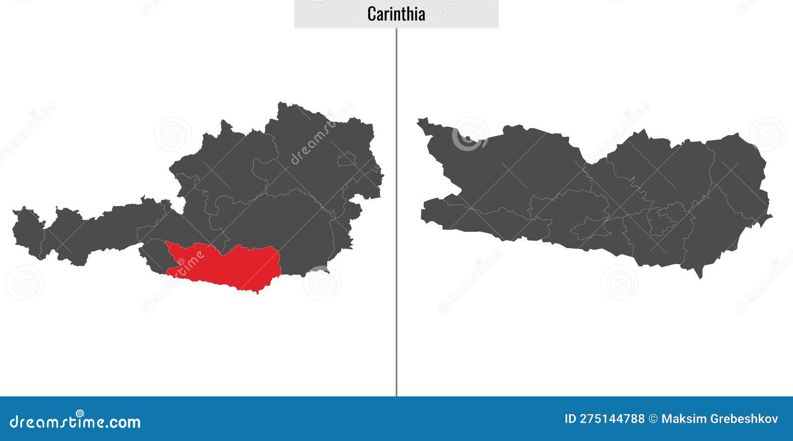 Carinthia Map. State And District Map Of Carinthia. Political Map Of ...