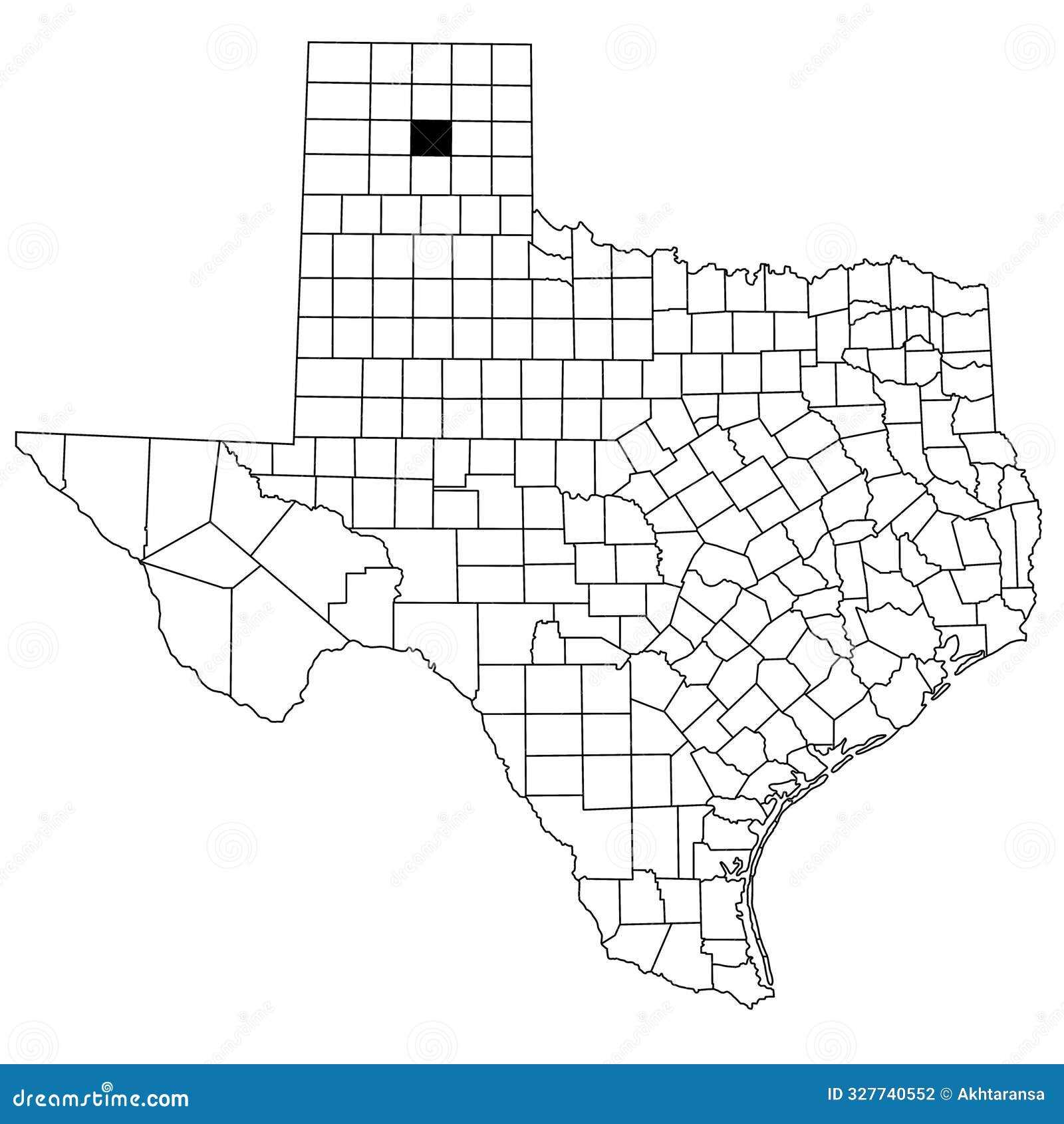 Map of Carson County in Texas State on White Background. Single County ...