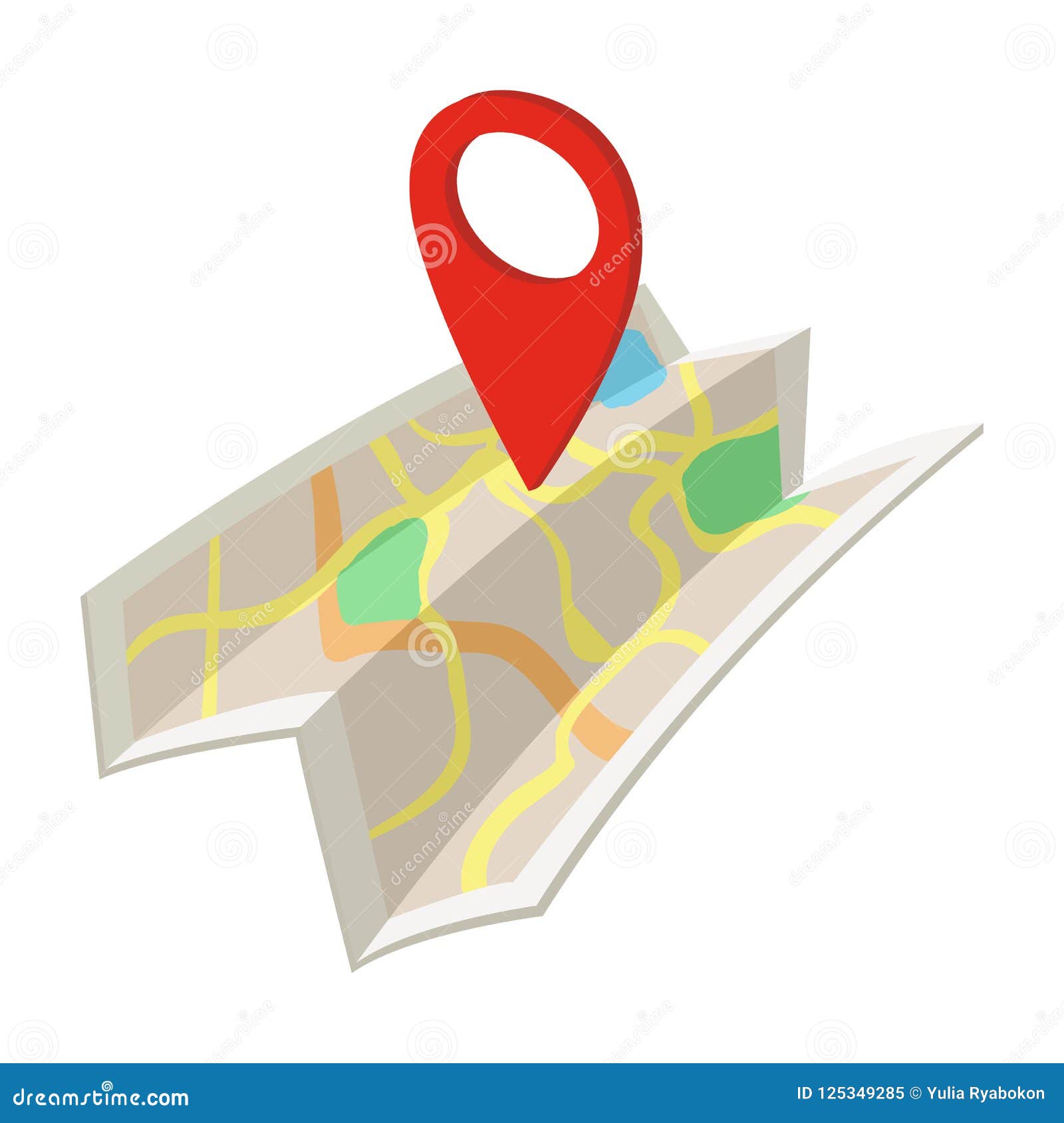 Map cartoon icon stock illustration. Illustration of colorful - 125349285