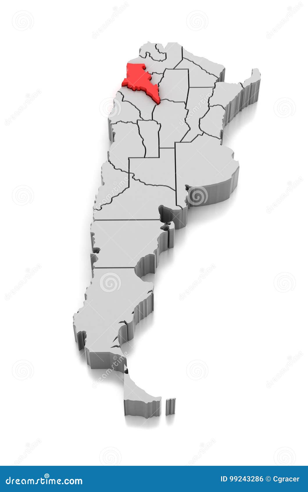 Map of Catamarca Province, Argentina. Stock Illustration - Illustration ...