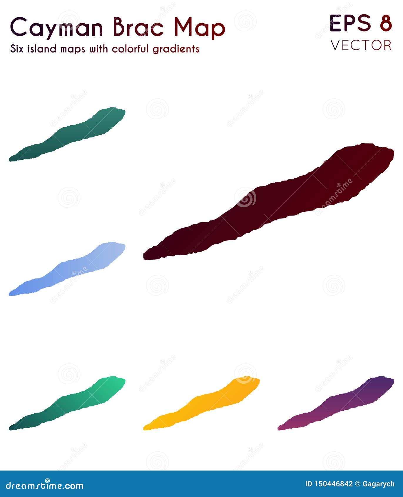 Map Of Cayman Brac With Beautiful Gradients. Vector Illustration ...