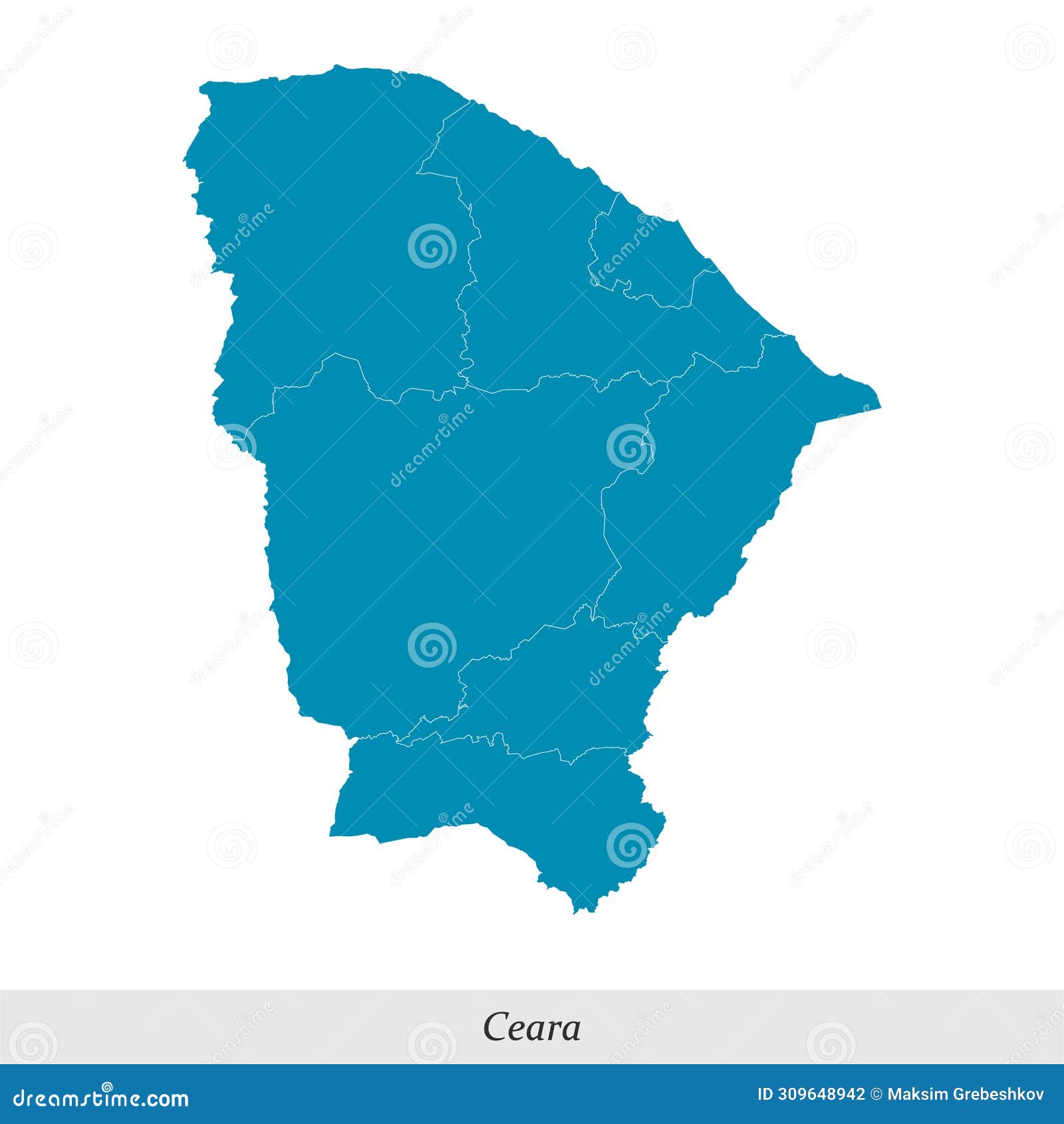 Map Of Ceara Is A State Of Brazil With Mesoregions Vector Illustration ...