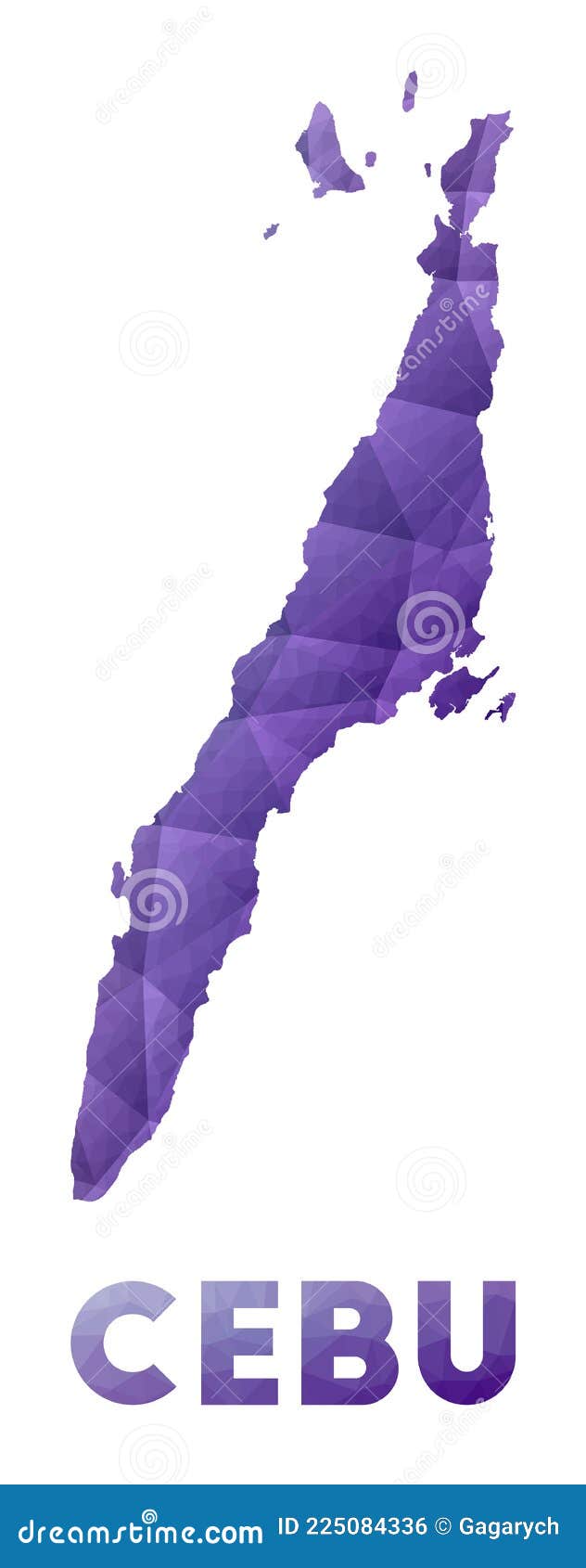 Low Poly Map Of Cebu. Cartoon Vector | CartoonDealer.com #234497051