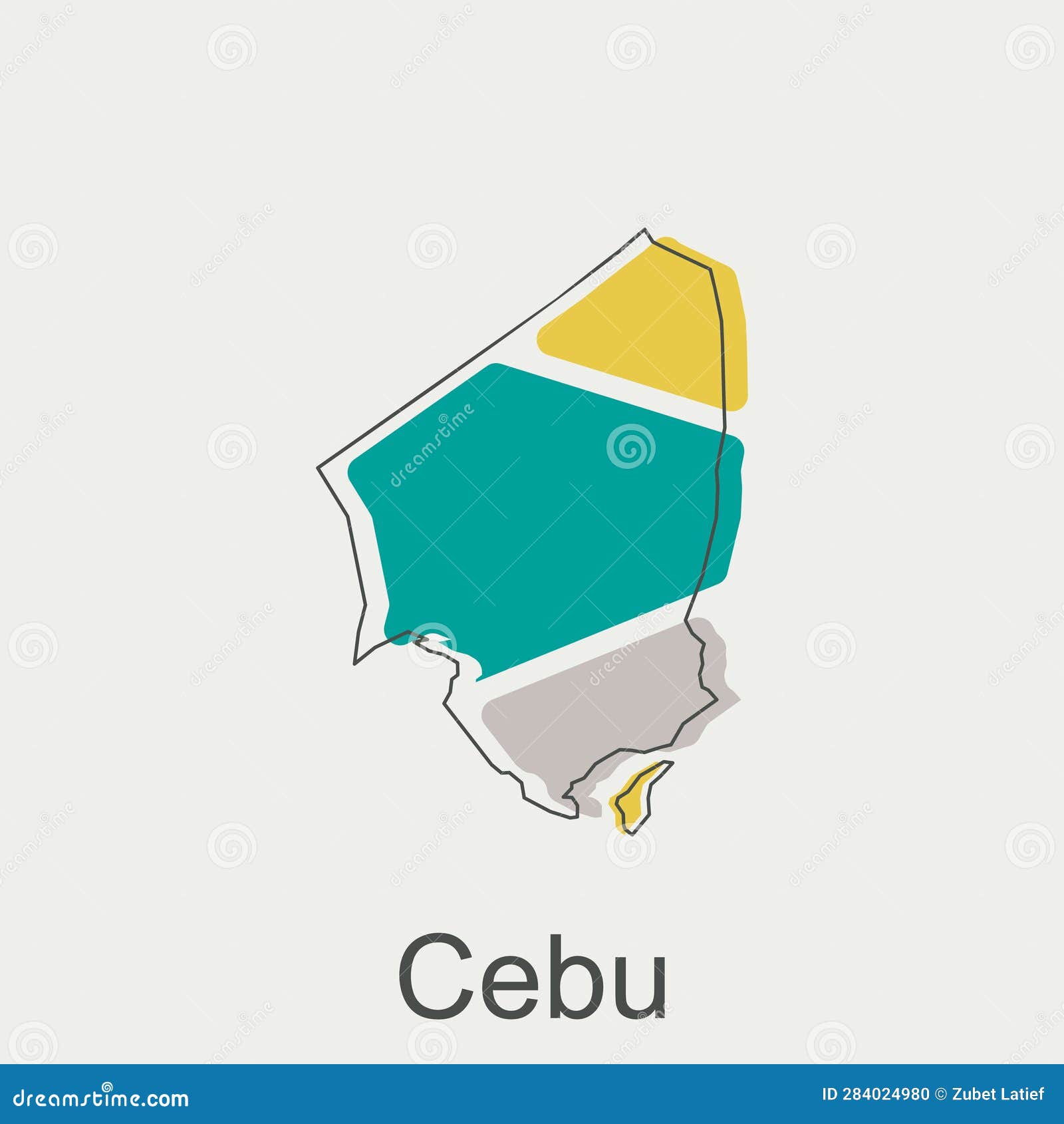 Cebu - Colorful Low Poly Island Shape. Vector Illustration ...