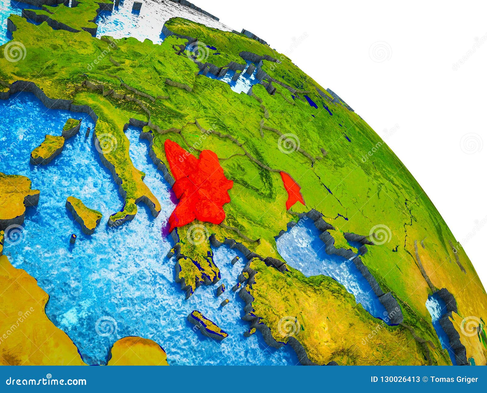 Map of CEFTA Countries on 3D Earth Stock Illustration - Illustration of ...