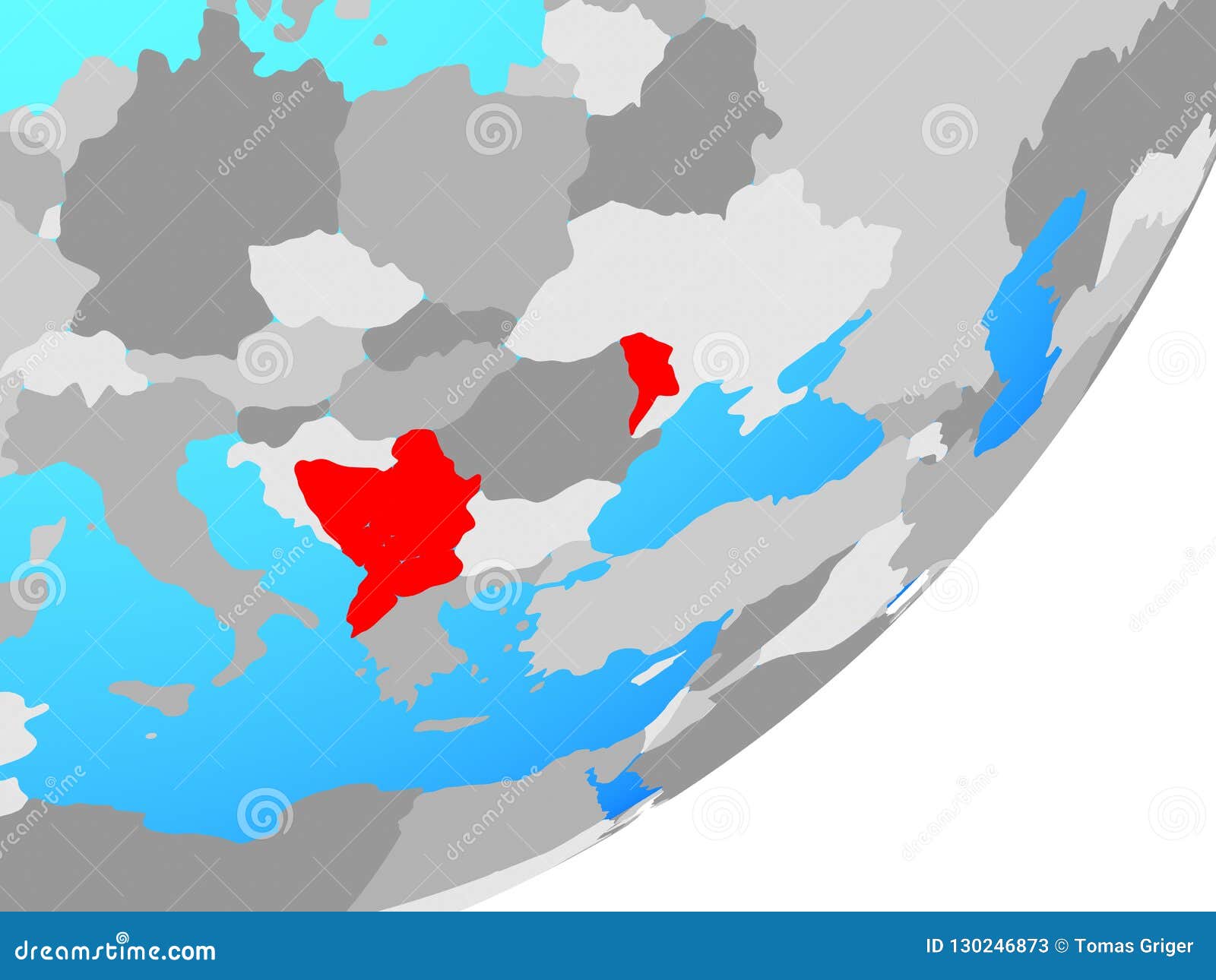 Map of CEFTA Countries on Globe Stock Illustration - Illustration of ...