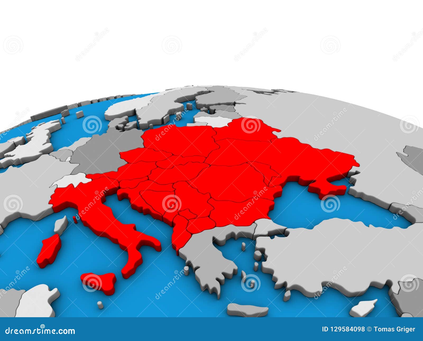 Map of CEI Countries on 3D Globe Stock Illustration - Illustration of ...