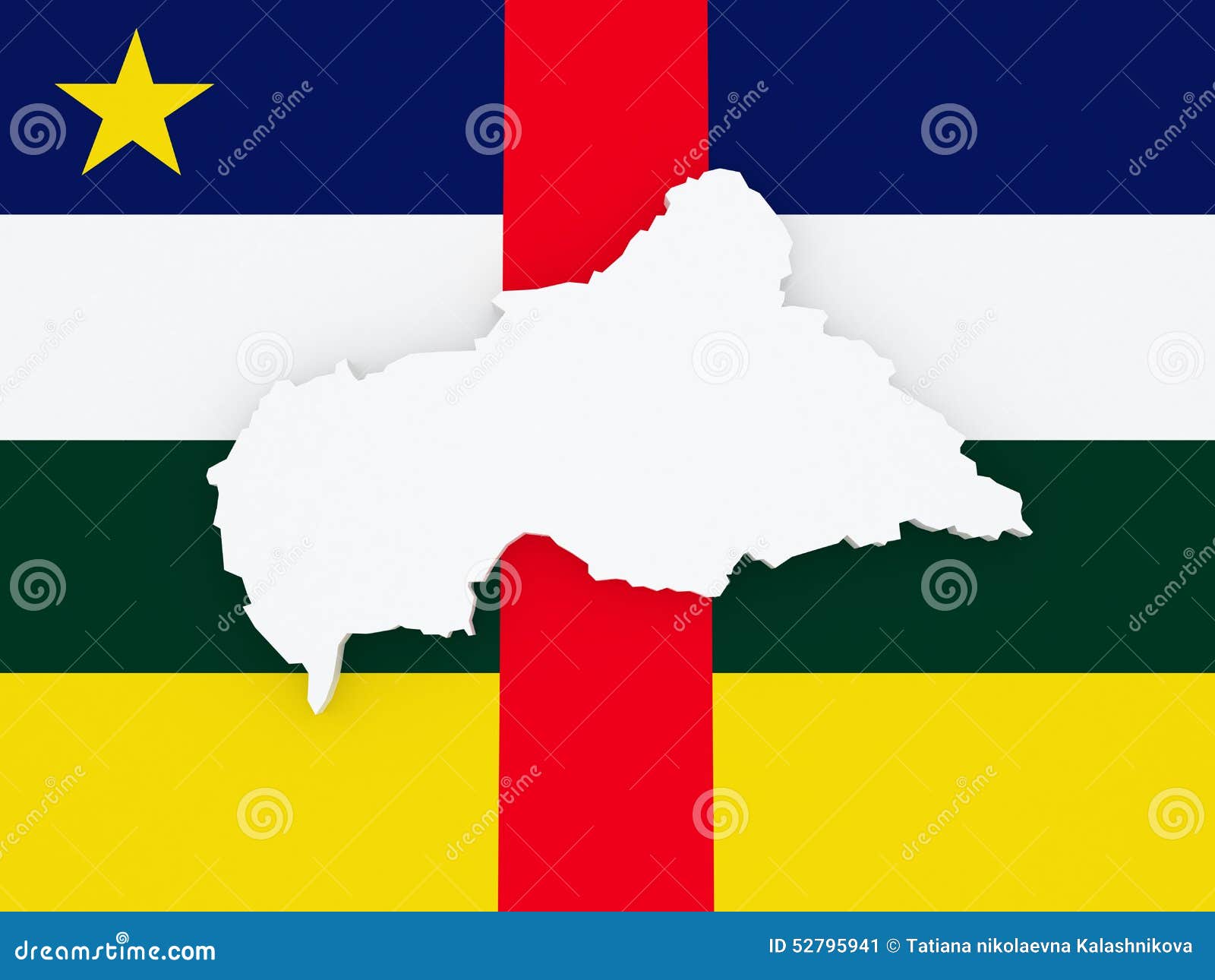 Map of Central African Republic (CAR). Stock Illustration ...