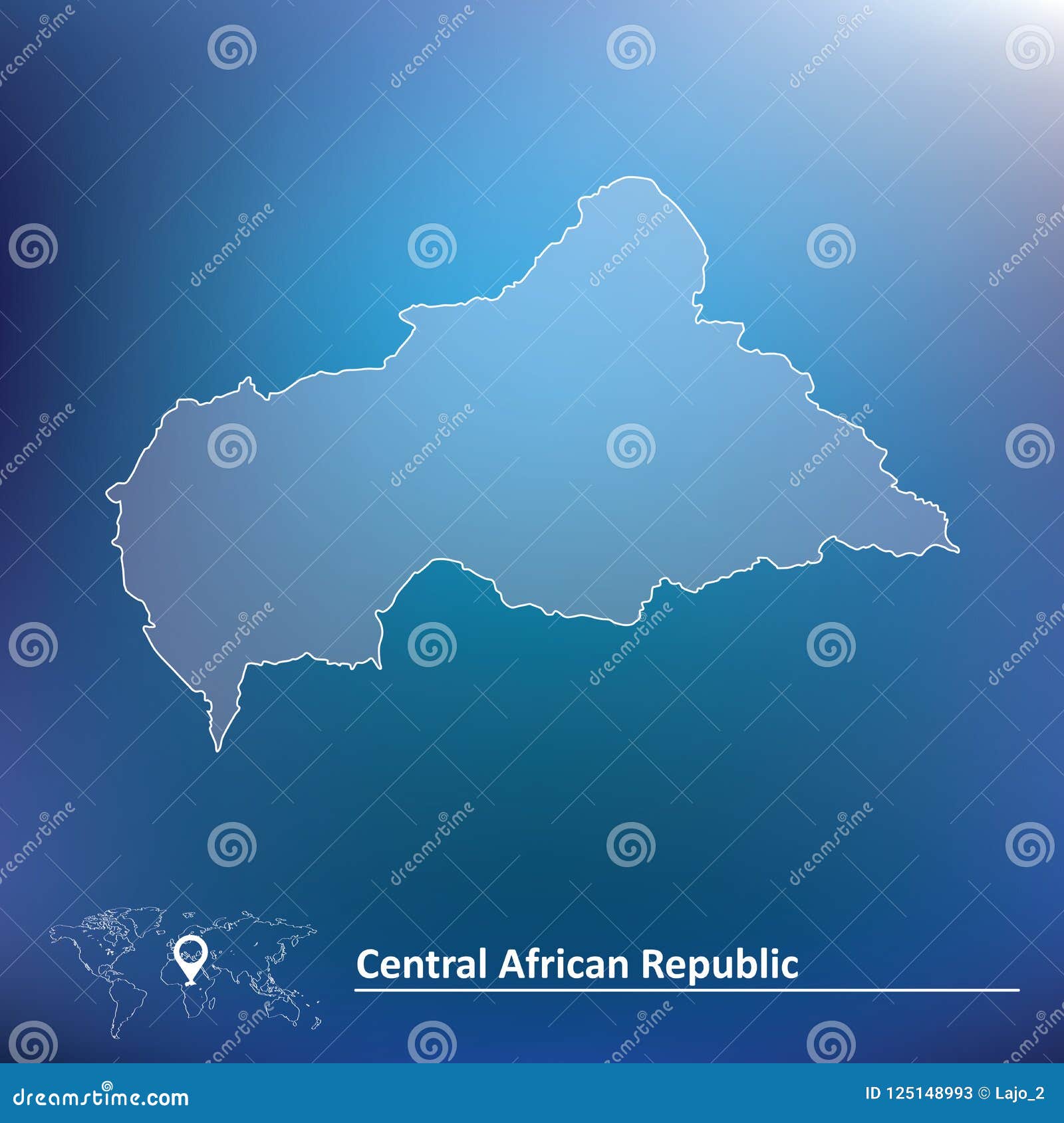 Map of Central African Republic Stock Vector - Illustration of symbol ...