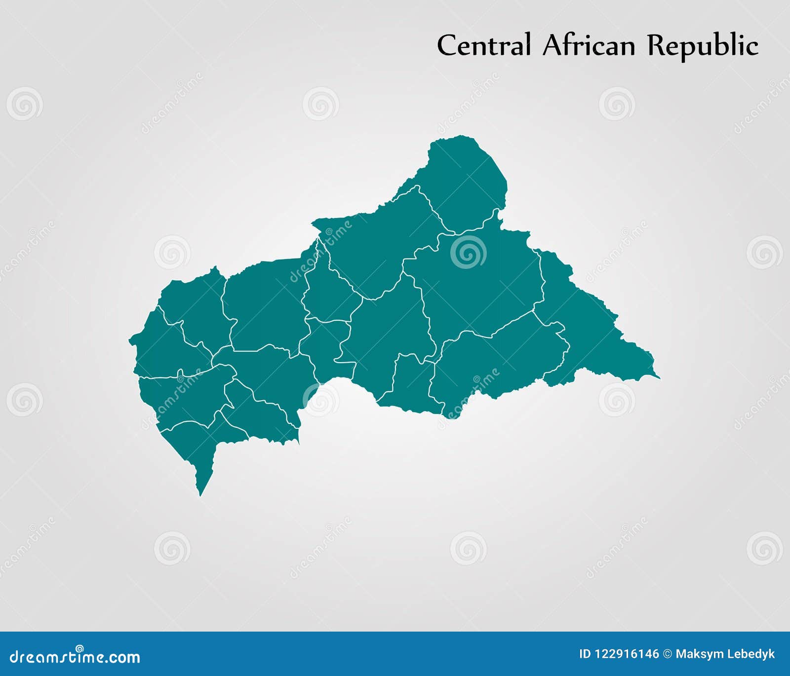 Map of Central African Republic Stock Illustration - Illustration of ...