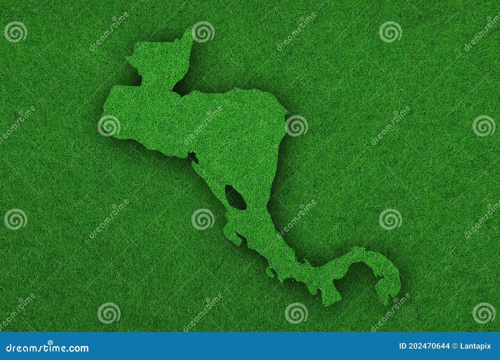 Map of Central America on Green Felt Stock Illustration - Illustration ...