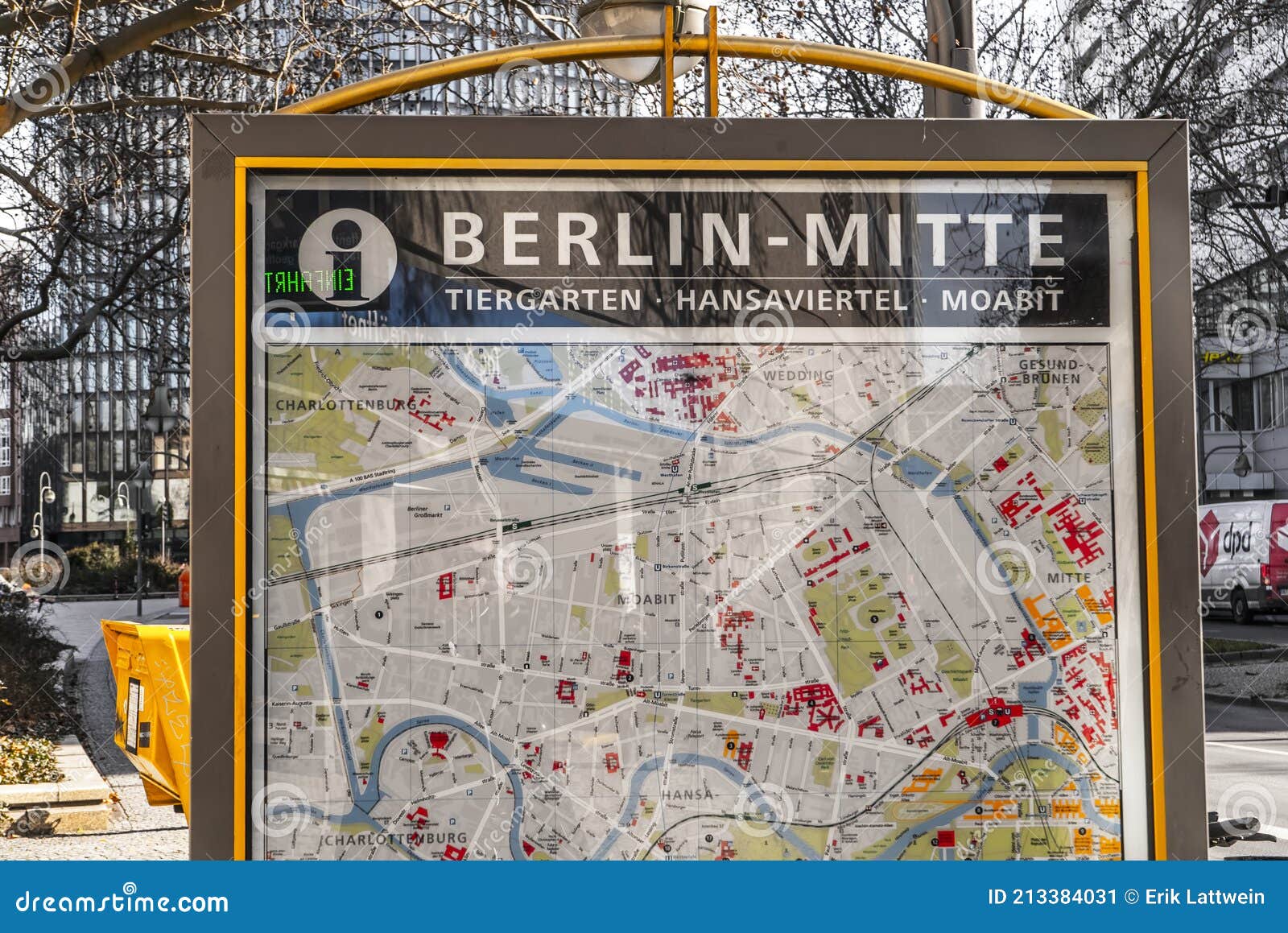 Map of Central Berlin Germany - CITY of BERLIN, GERMANY - MARCH 11 ...