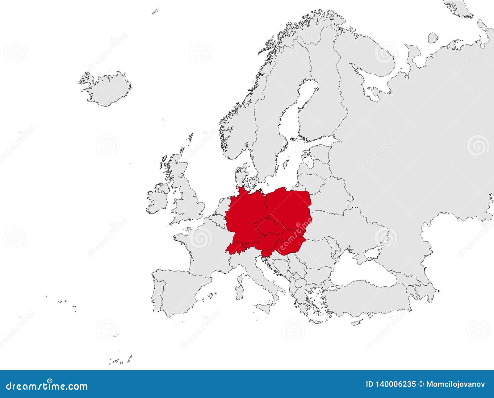 Map of the Central Europe stock vector. Illustration of cyprus - 140006235