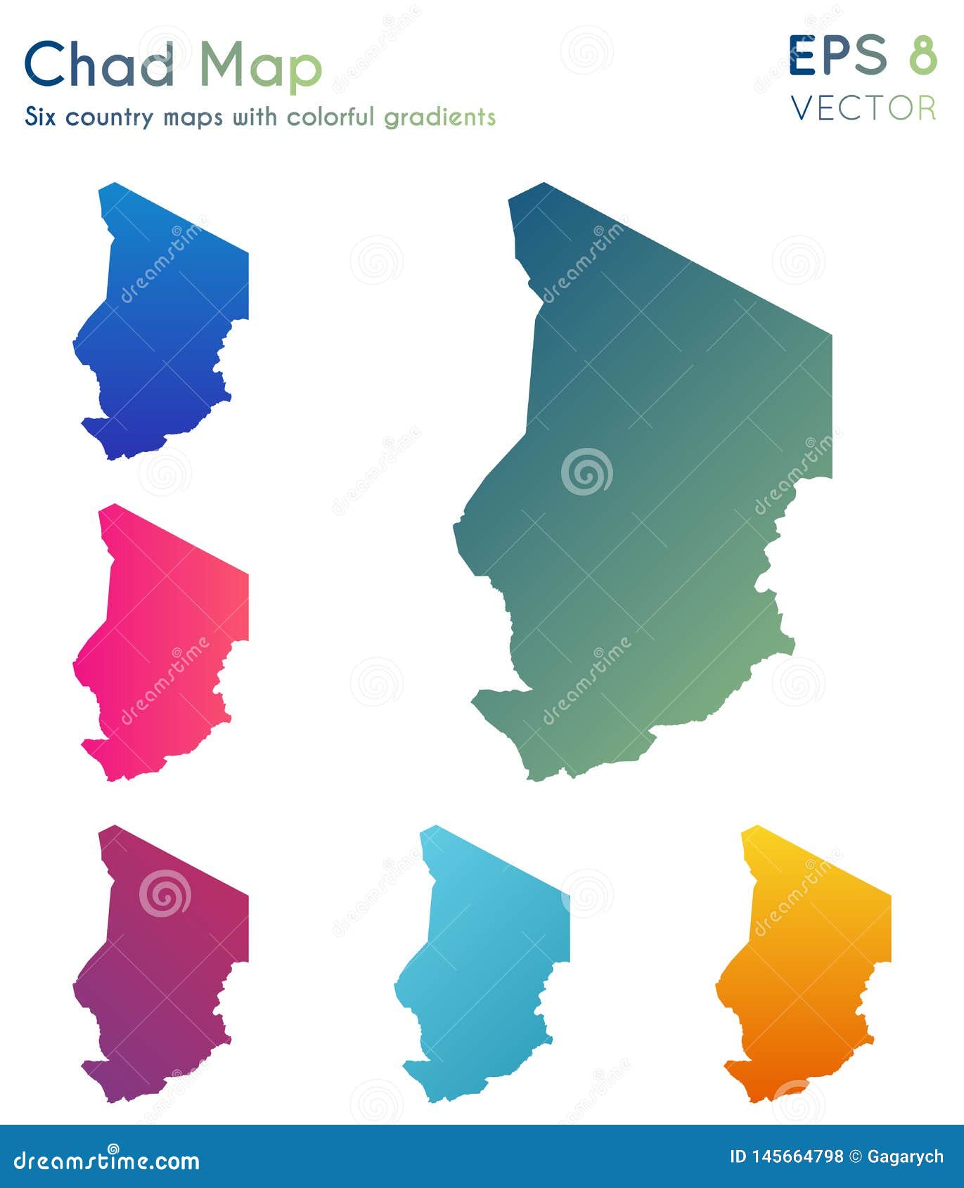 Map Of Chad With Beautiful Gradients. Vector Illustration ...