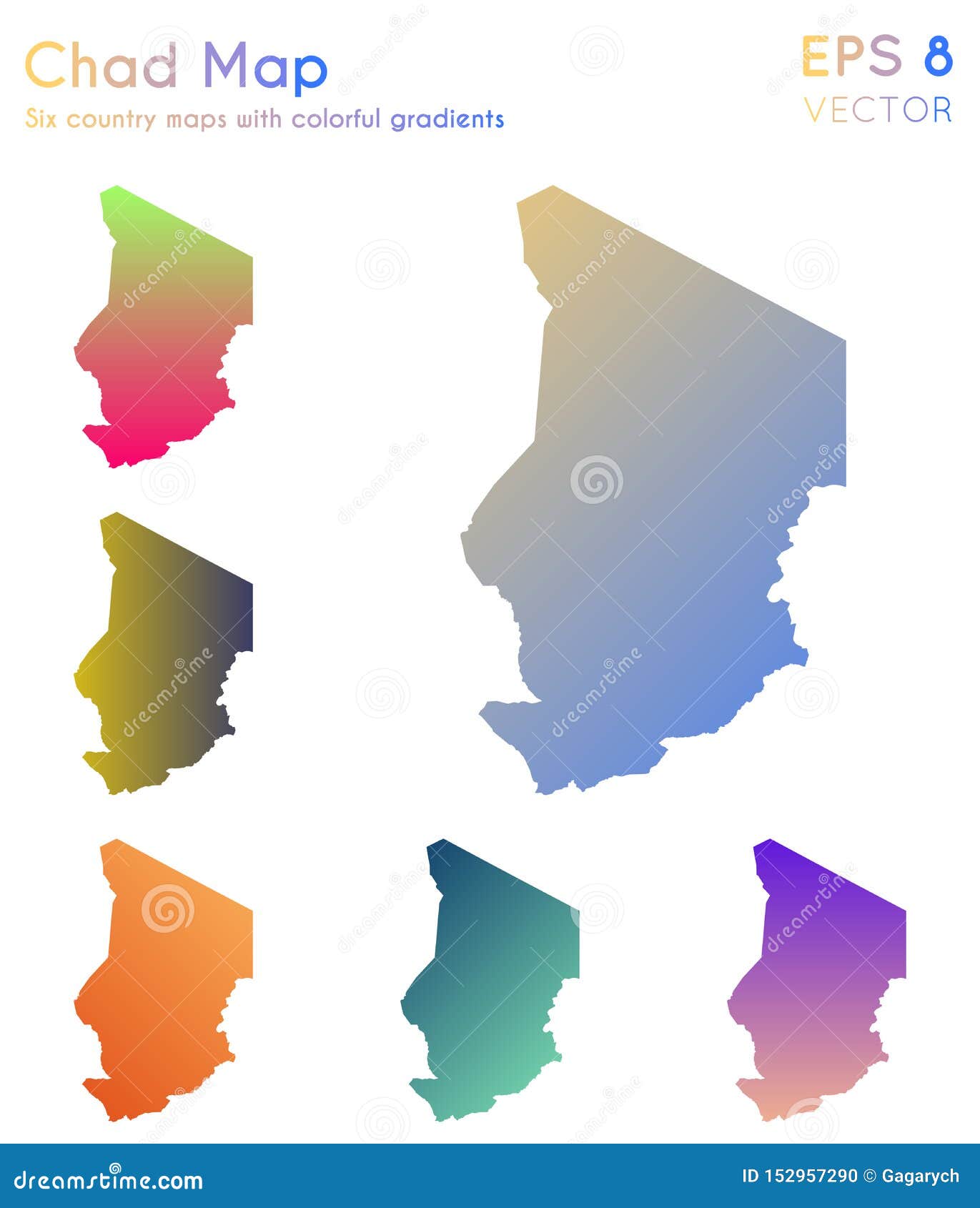 Map Of Chad With Beautiful Gradients. Vector Illustration ...