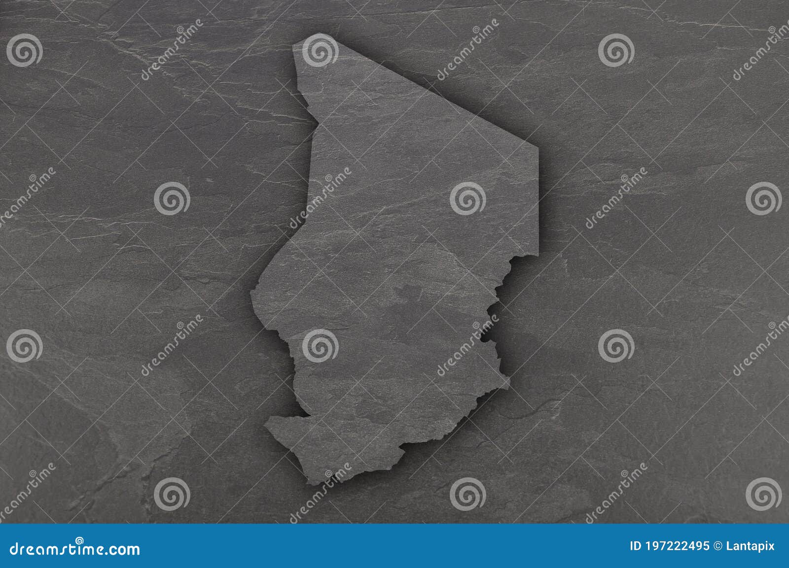 Map of Chad on dark slate stock illustration. Illustration of outline ...