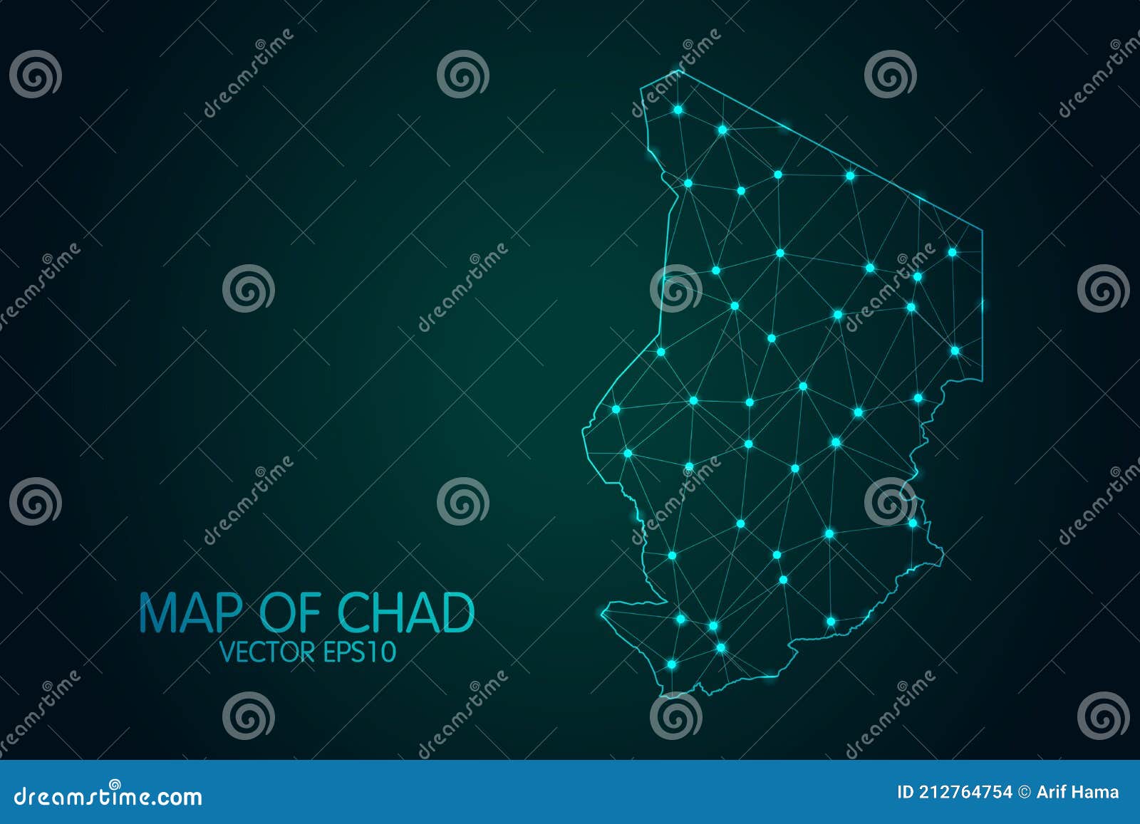Lines Map Of Chad Isolated On White Background Cartoon Vector ...