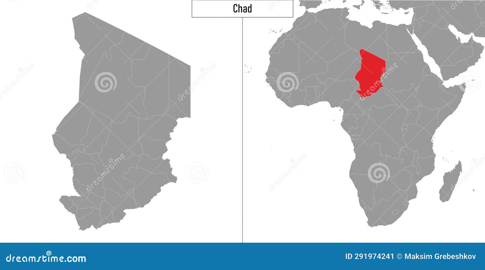 Map Of Chad And Location On Africa Map Cartoon Vector | CartoonDealer ...