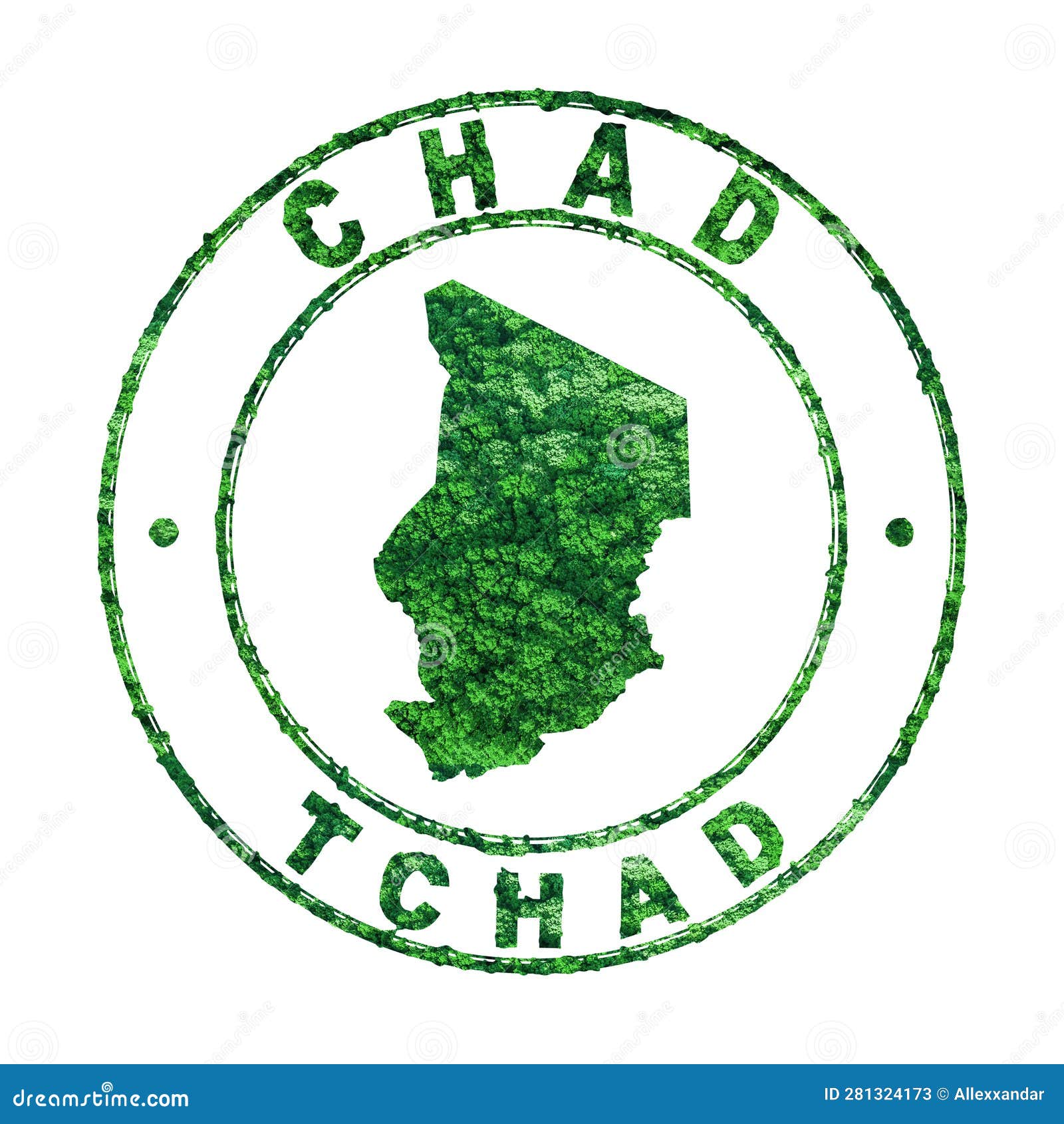 Map of Chad, Postal Stamp, Sustainable Development, CO2 Emission ...