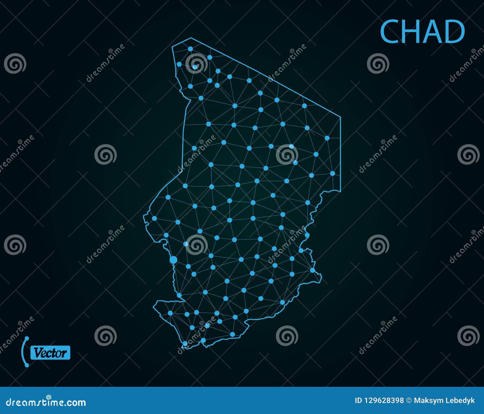 Map of Chad. Vector Illustration. World Map Stock Illustration ...