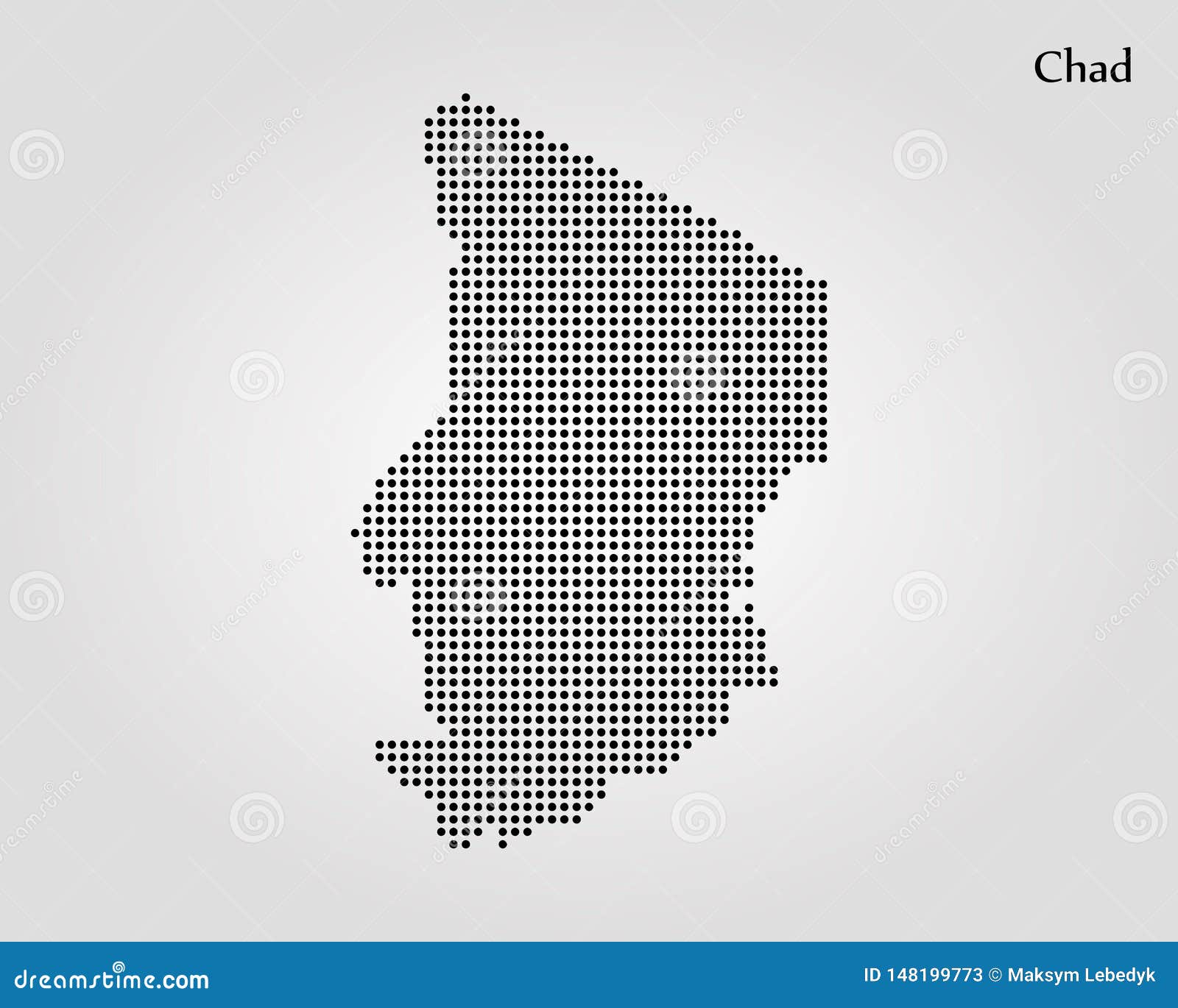 Chad Vector Map Isolated On White Background. High-Detailed Black ...