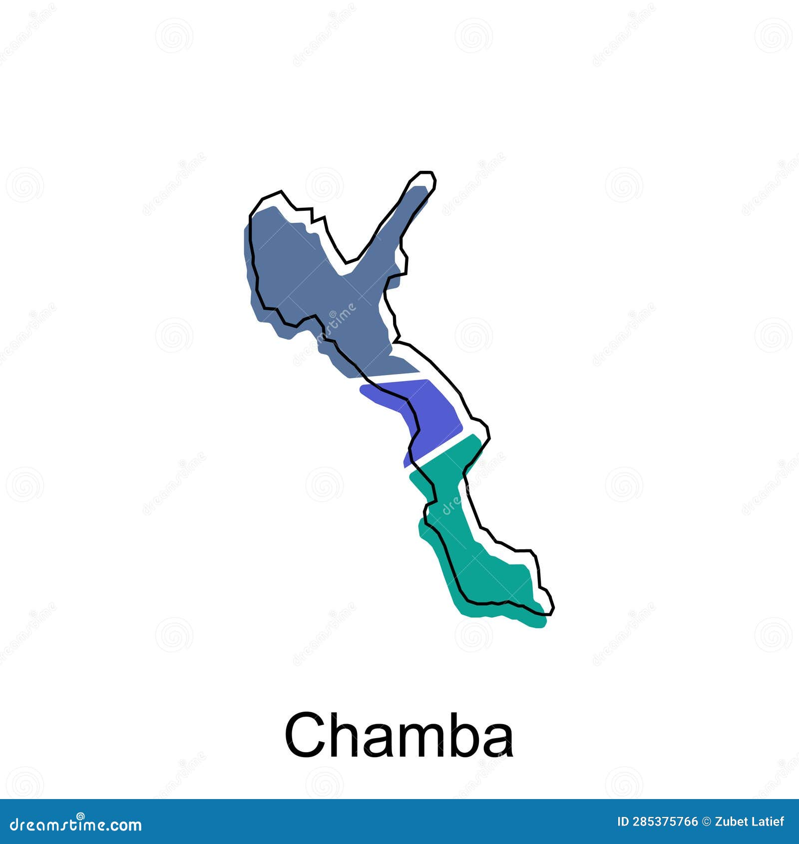 Chamba District Himachal Pradesh State, Republic Of India Map Vector ...