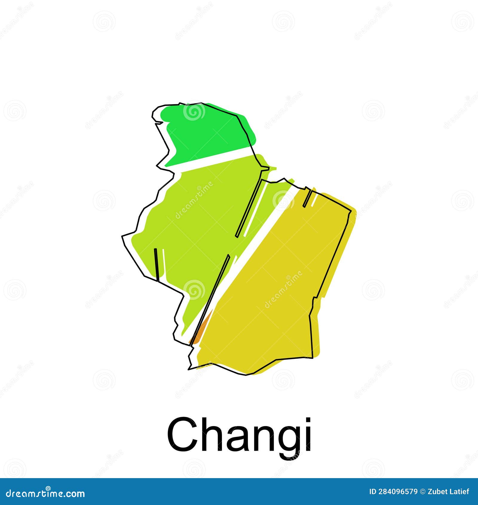 Map of Changi Vector Design Template, National Borders and Important ...