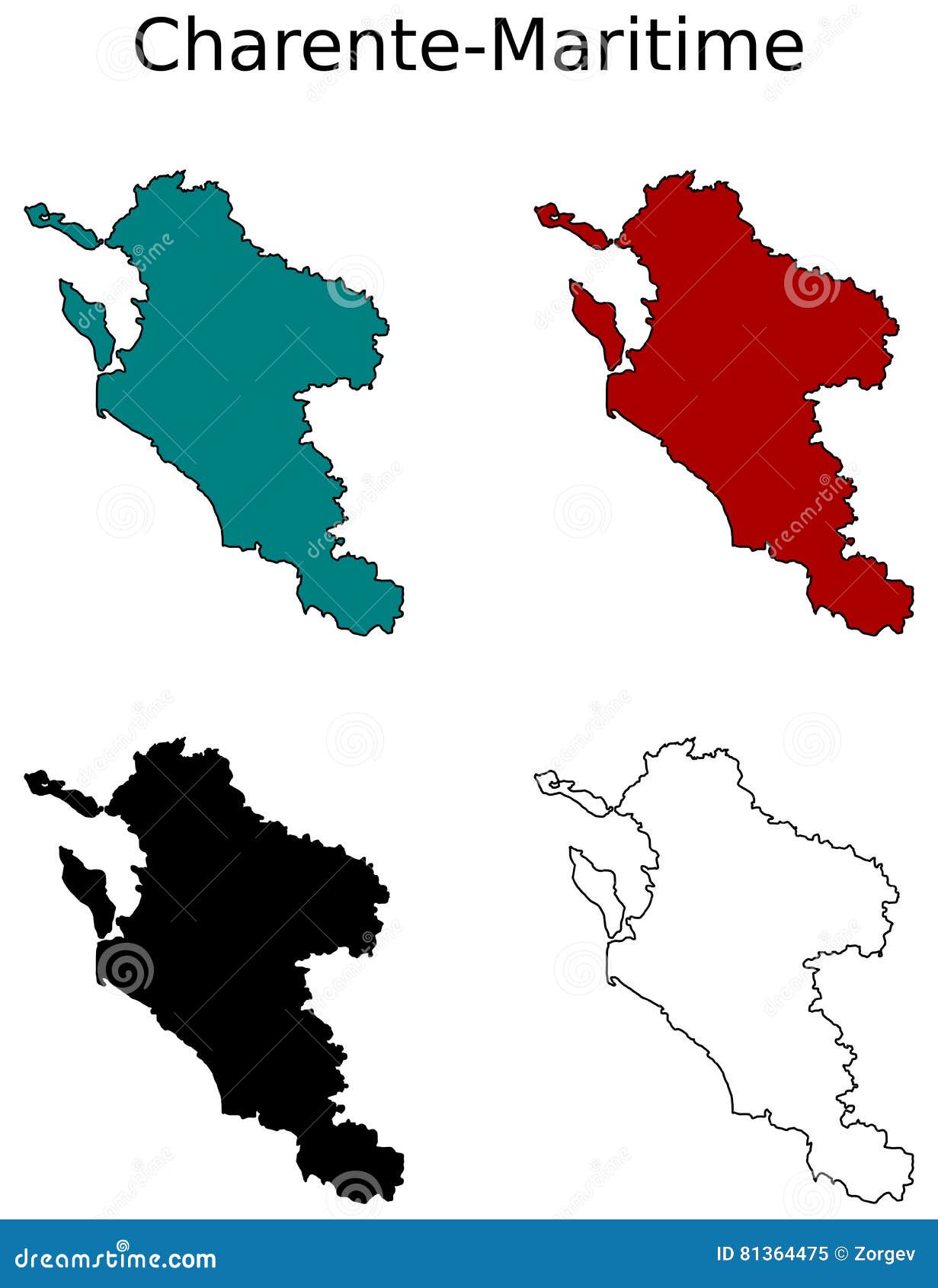 Map of Charente-Maritime stock illustration. Illustration of maritime ...