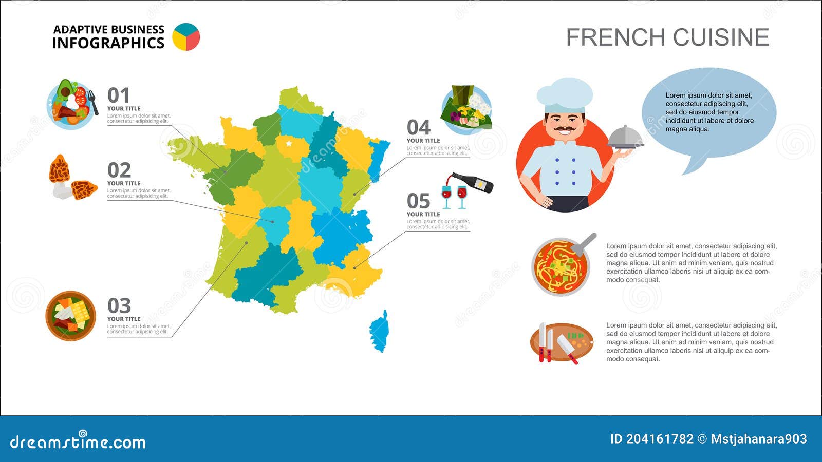 Map Chart Slide Template stock vector. Illustration of creative - 204161782