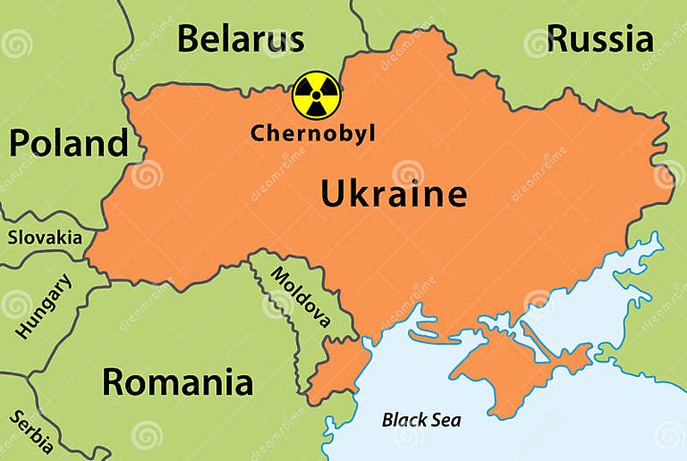 Map of Chernobyl disaster stock illustration. Illustration of danger ...