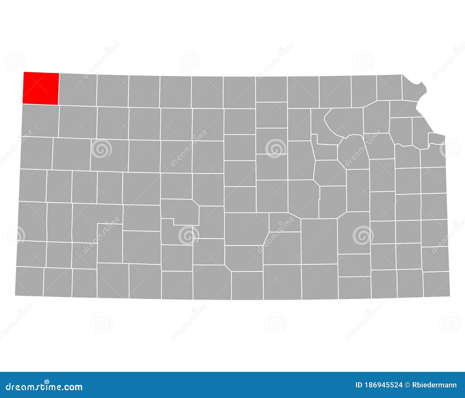 Map of Cheyenne in Kansas stock vector. Illustration of county - 186945524