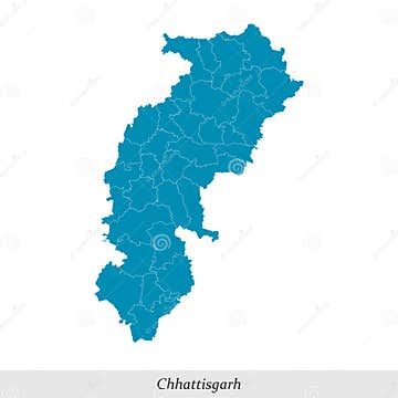 Map of Chhattisgarh is a State of India with Districts Stock Vector ...