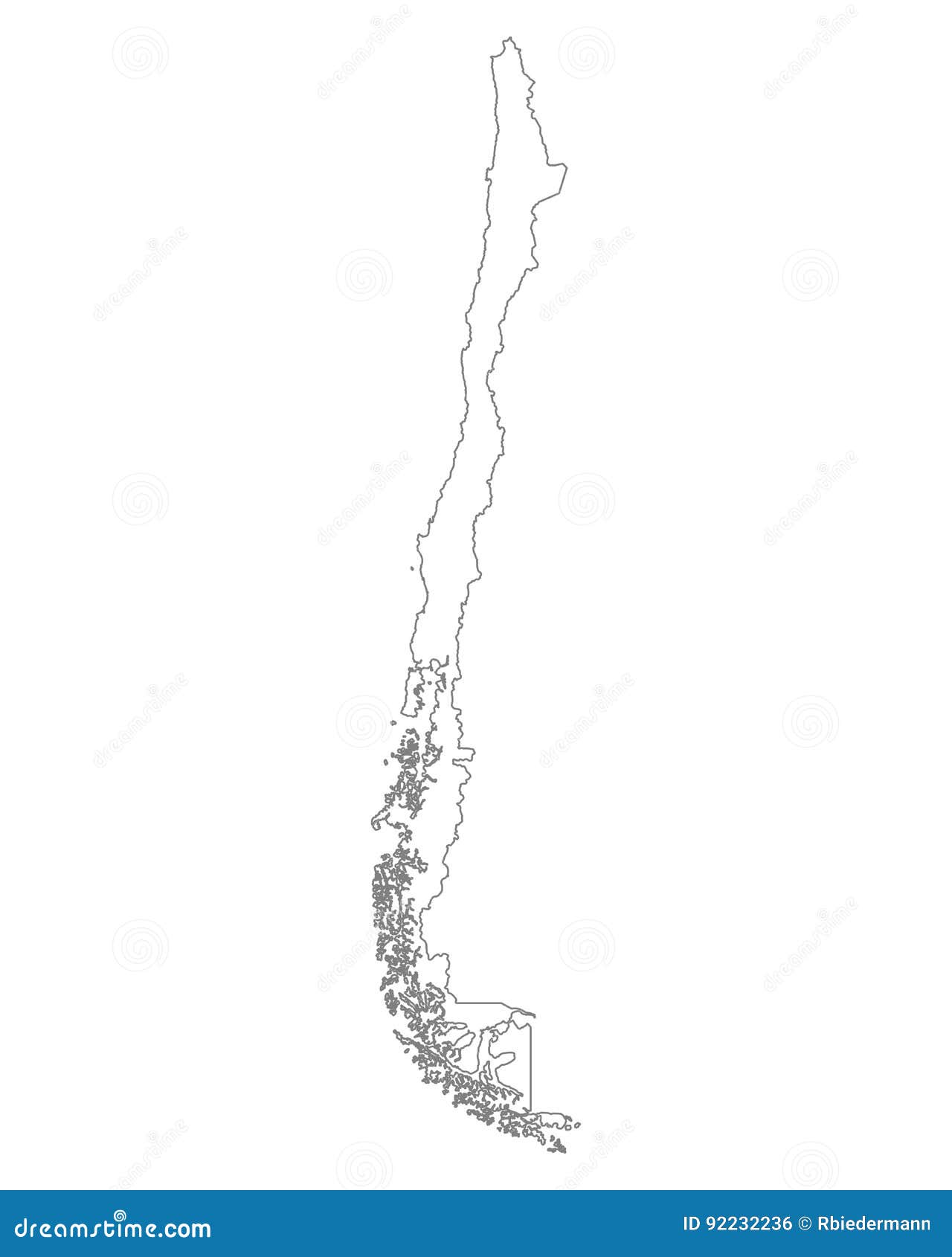 Map of Chile stock vector. Illustration of isolated, grey - 92232236