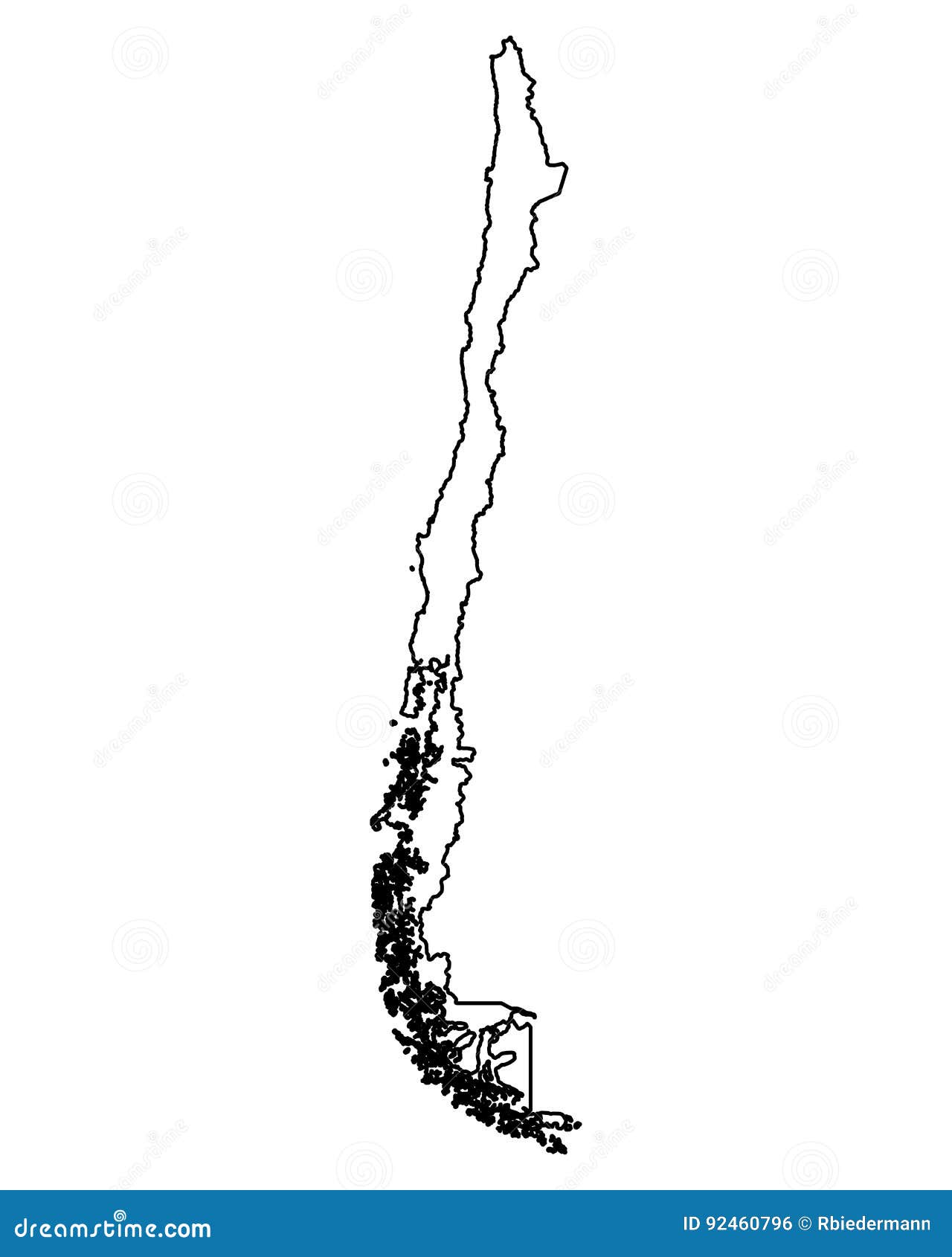 Map of Chile stock vector. Illustration of cartography - 92460796