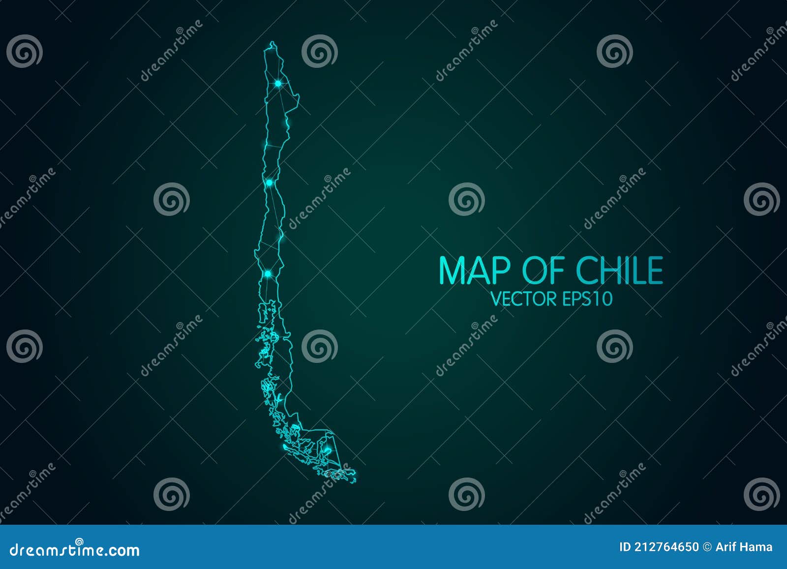 Chile On Dark Globe With Yellow World Map. Vector Illustration ...