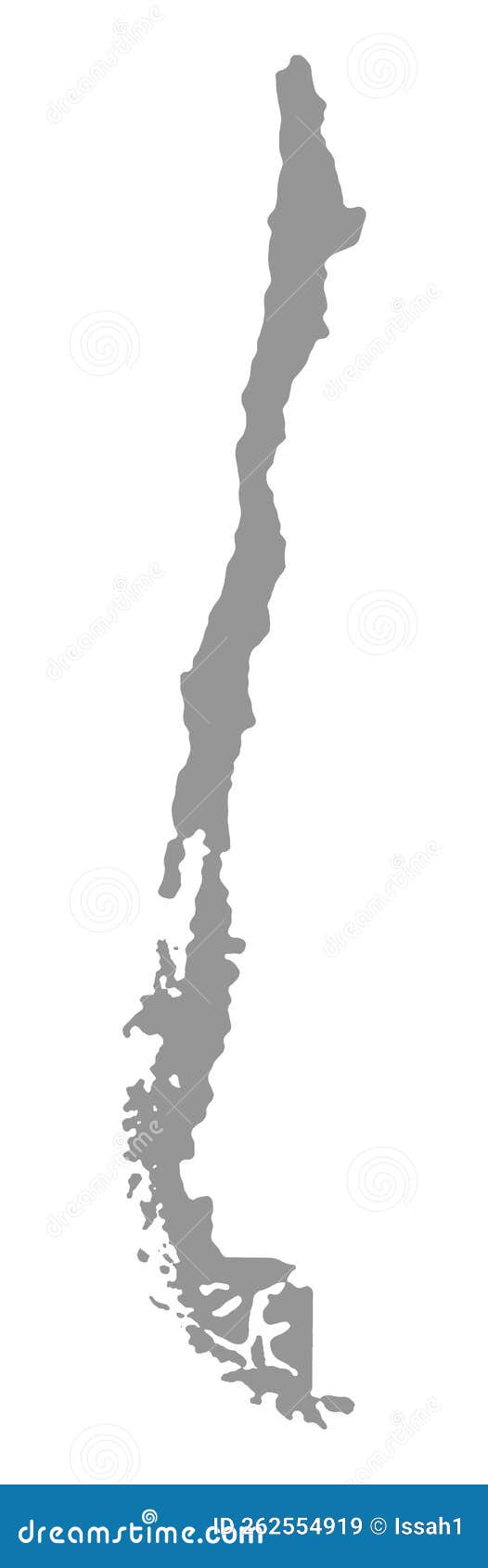Chile Vector Map Isolated On White Background. High-Detailed Black ...