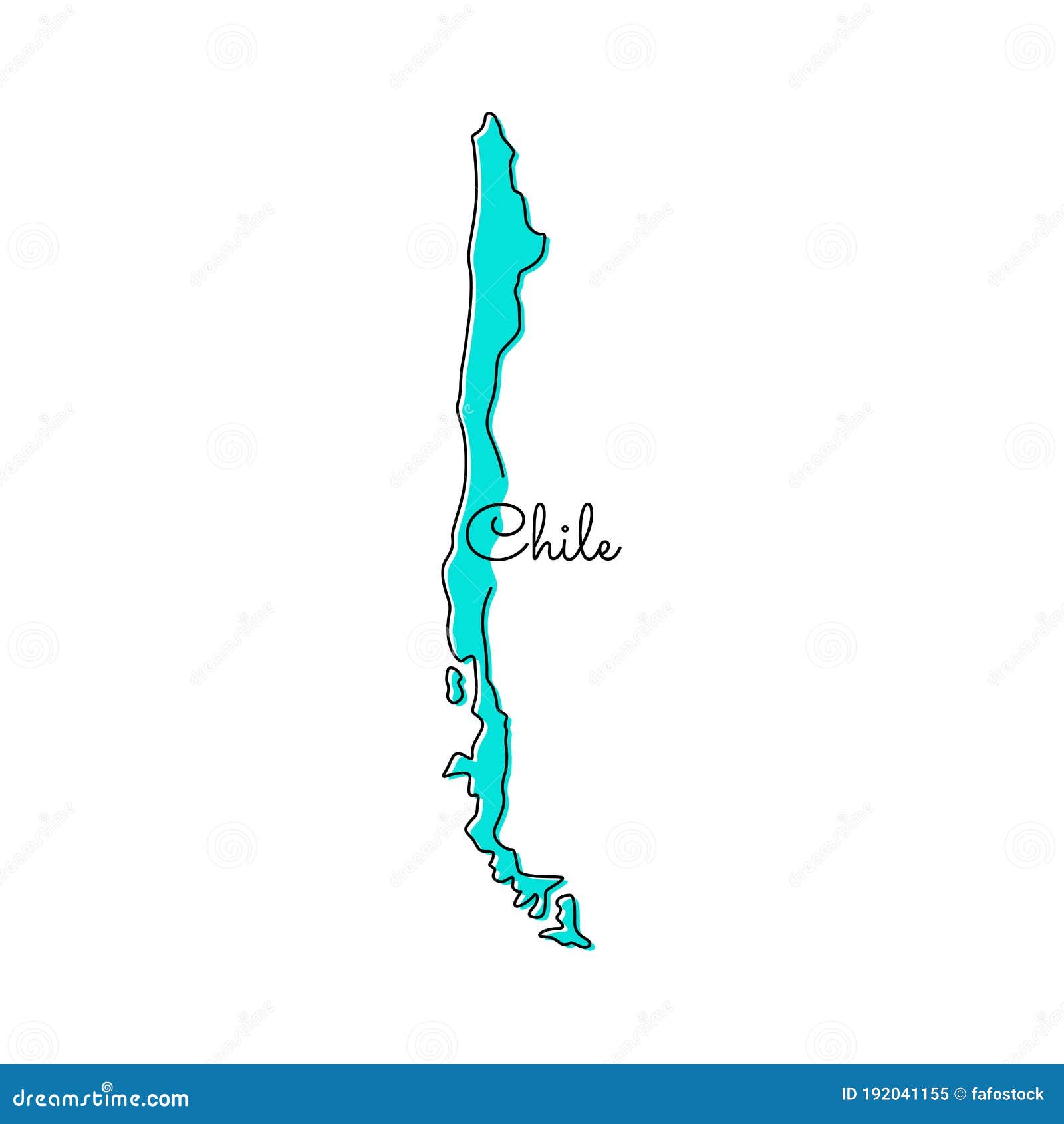 Chile Vector Map Isolated On White Background. High-Detailed Black ...