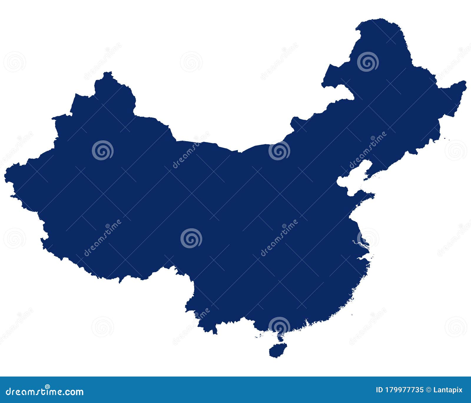 Map of China in Blue Colour Stock Vector - Illustration of graphic ...