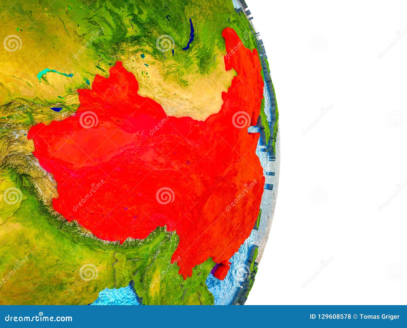 Map of China on 3D Earth stock illustration. Illustration of political ...