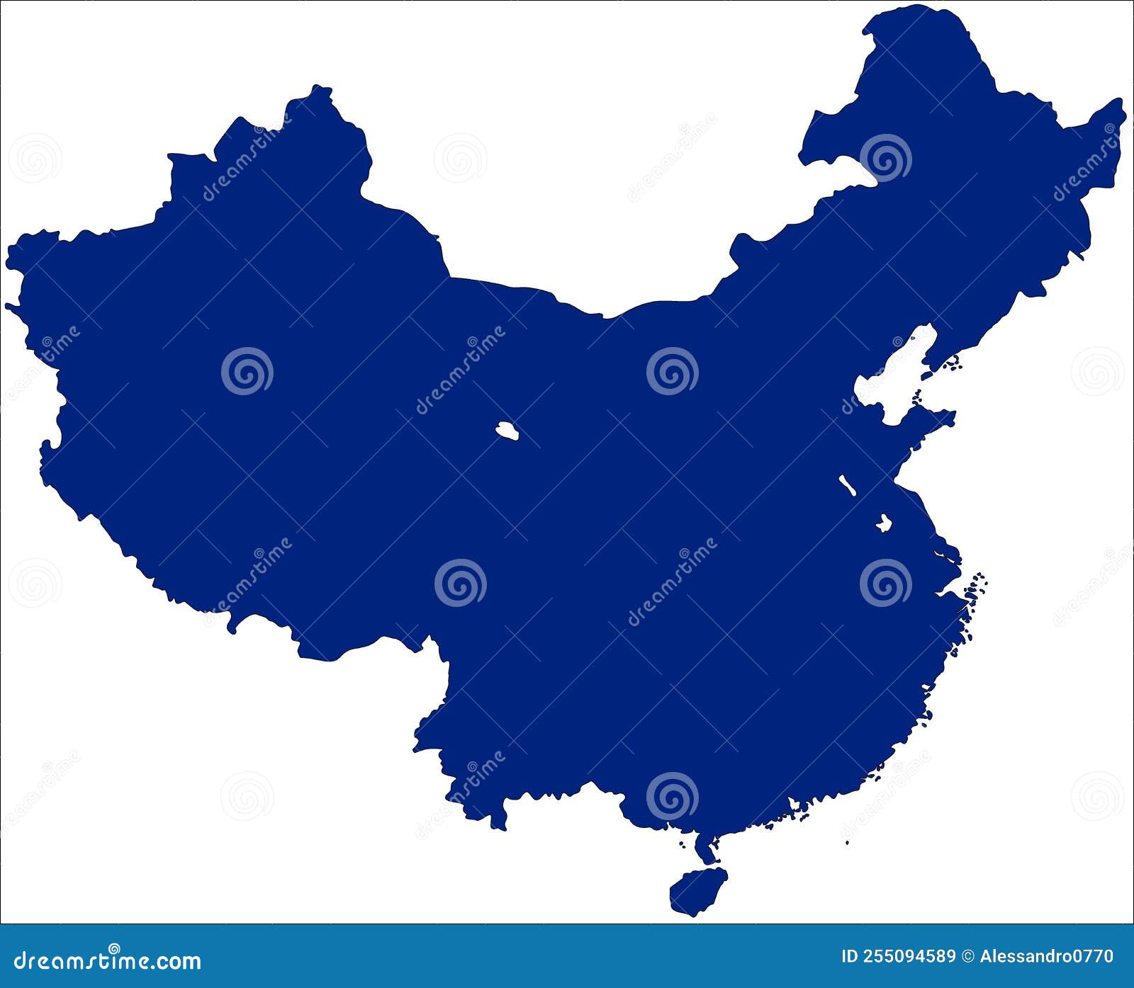 Map of China in blue stock illustration. Illustration of concept ...